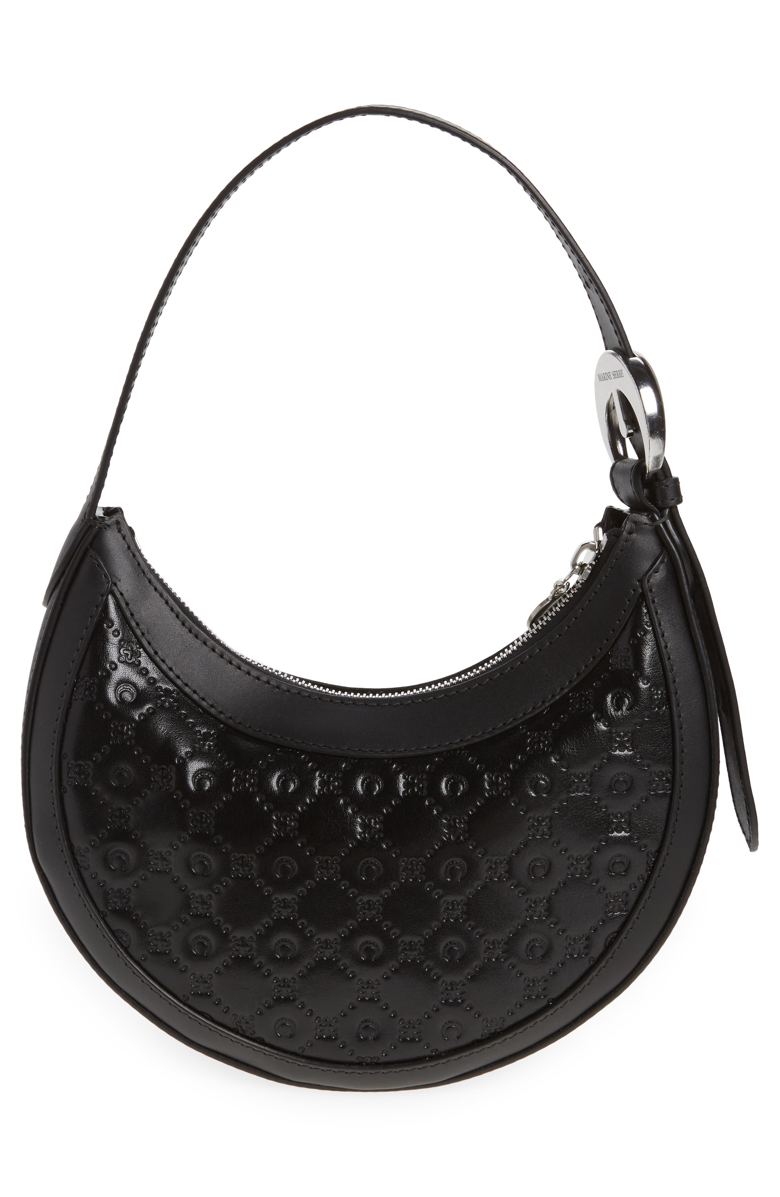 Marine Serre Mini Eclips Airbrushed Crescent Print Leather Hobo Bag ...