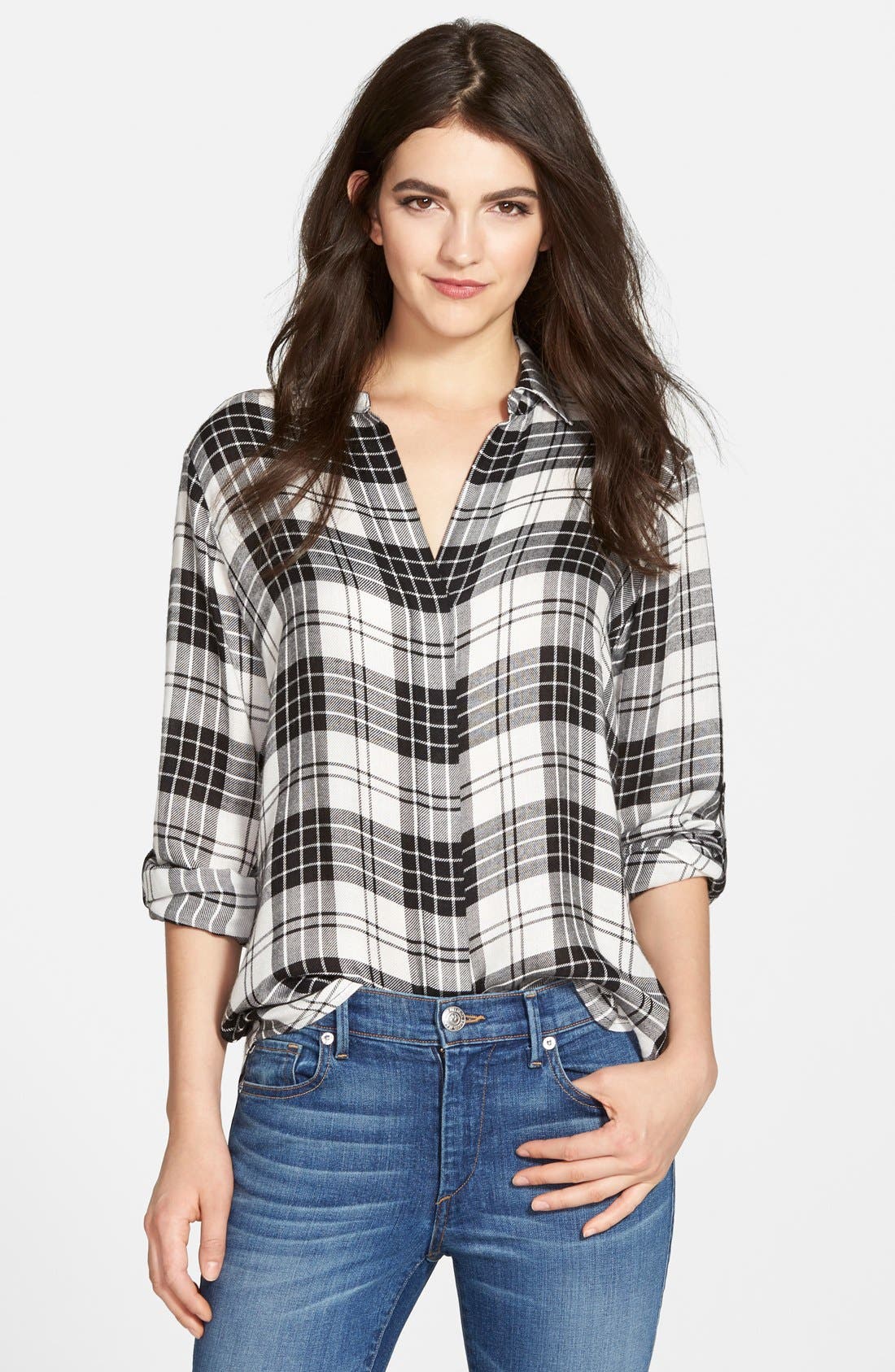 Sam Edelman Zip Back Plaid Shirt | Nordstrom