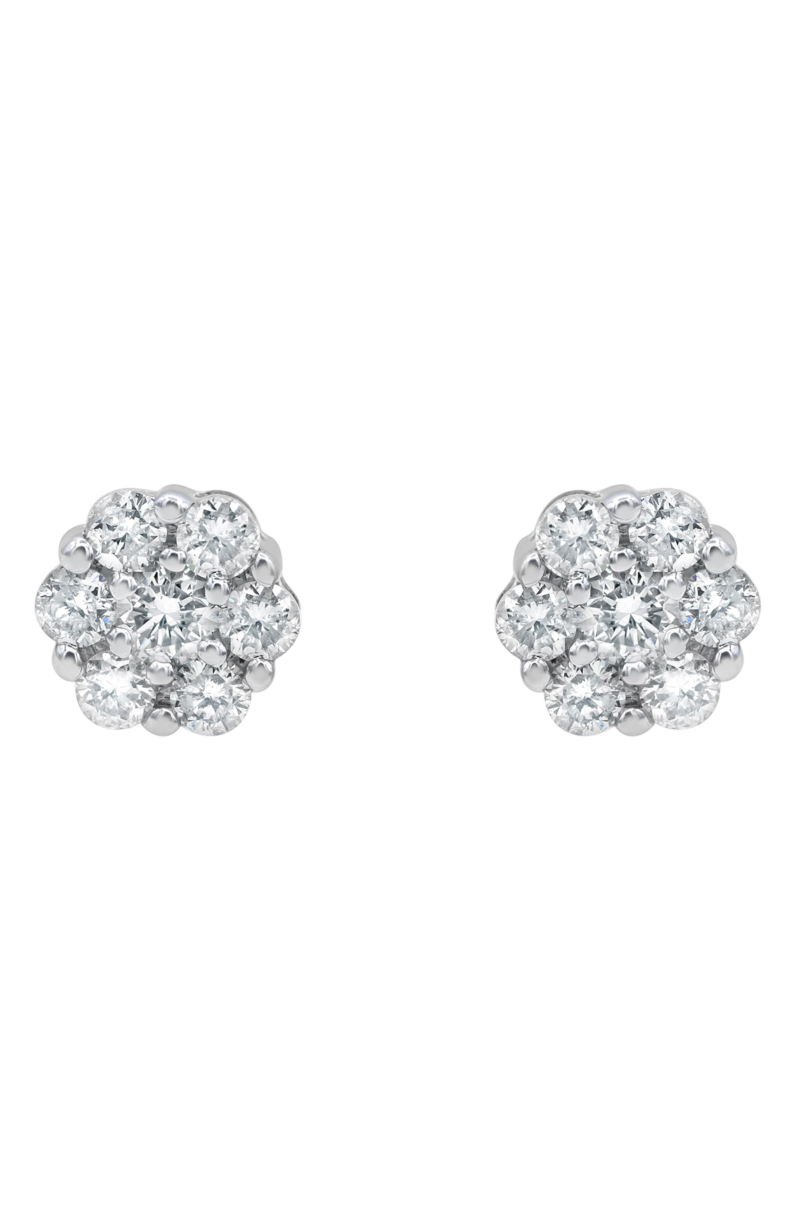 LuvMyJewelry Lab Grown Diamond Floral Cluster Stud Earrings (Women ...