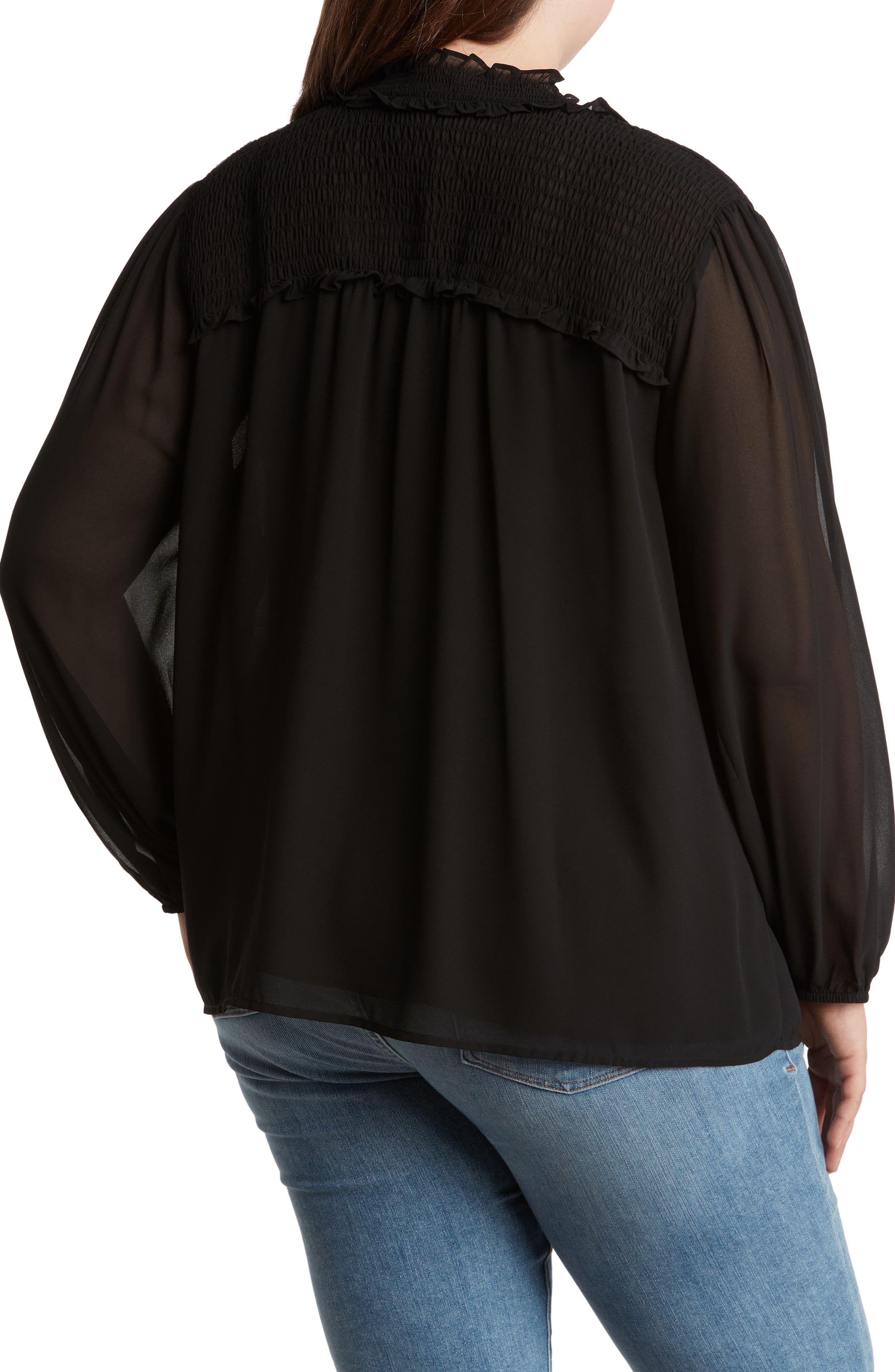 Pleione Ruffle Tie Neck Blouse | Nordstromrack