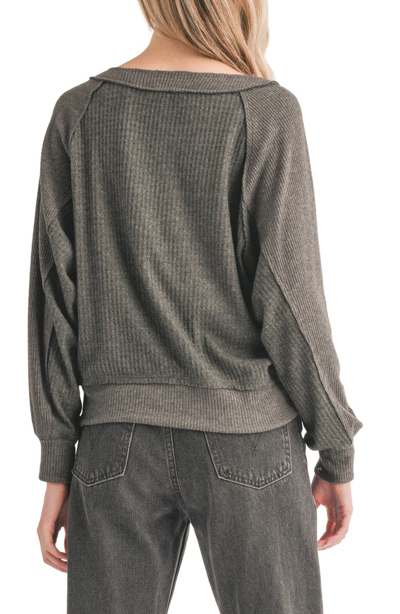 Lush Wide V-Neck Waffle Knit Pullover | Nordstromrack