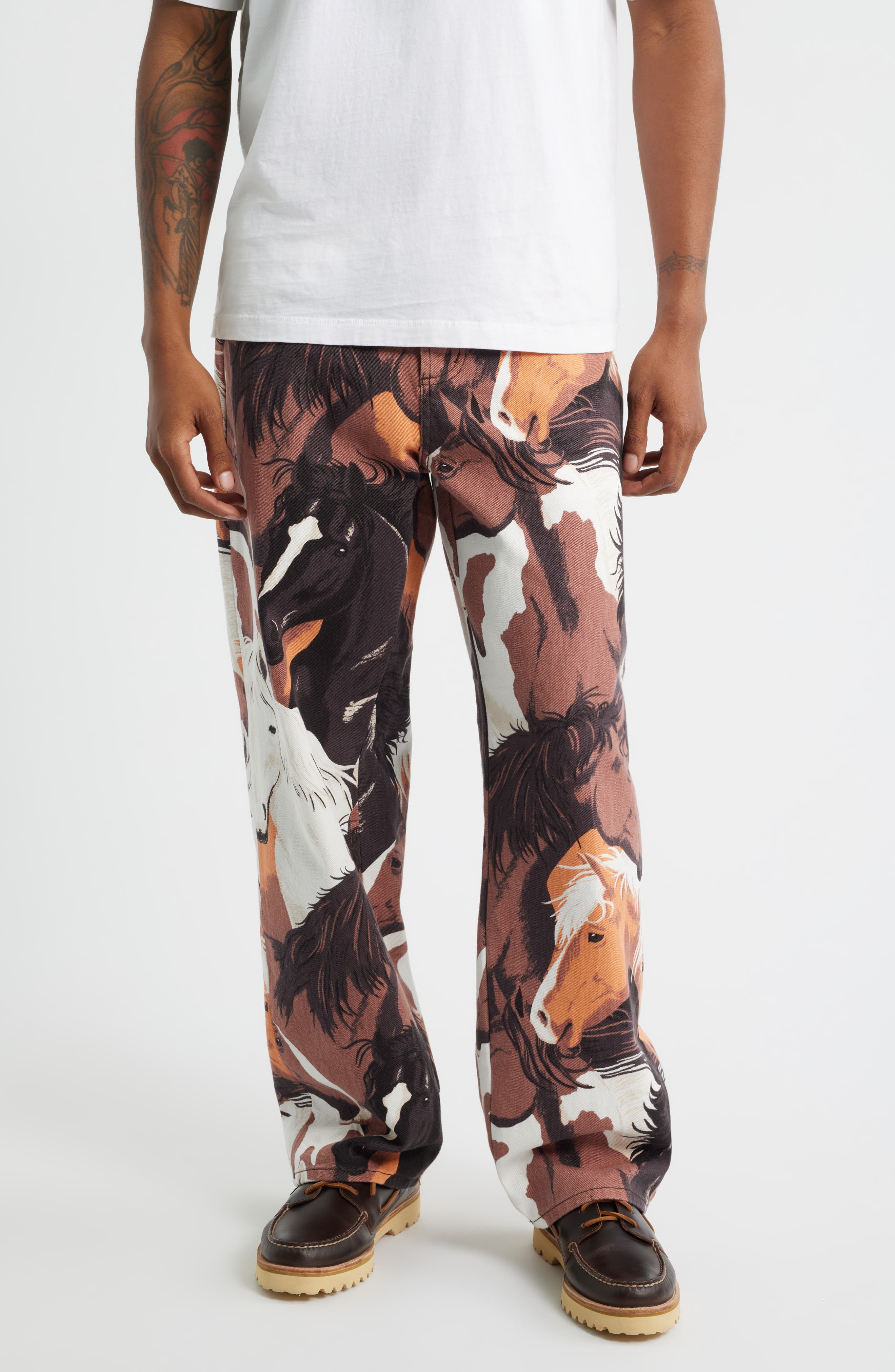 Obey Classic Horse Print Relaxed Jeans | Nordstrom