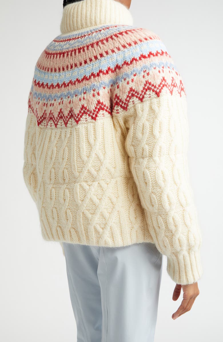 Moncler Grenoble Fair Isle Cable Knit Down Puffer Jacket | Nordstrom