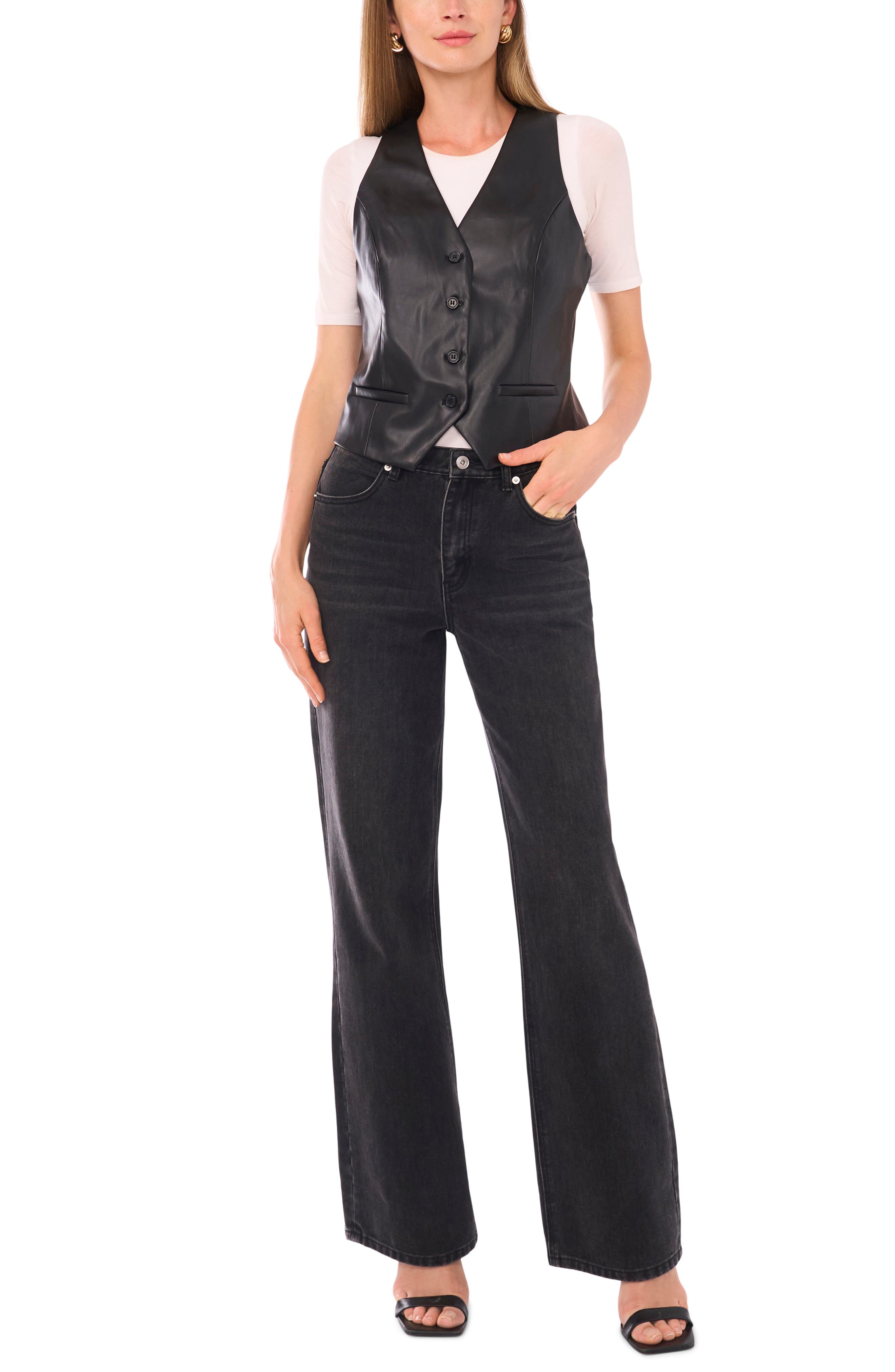 1.STATE Faux Leather Vest | Nordstromrack