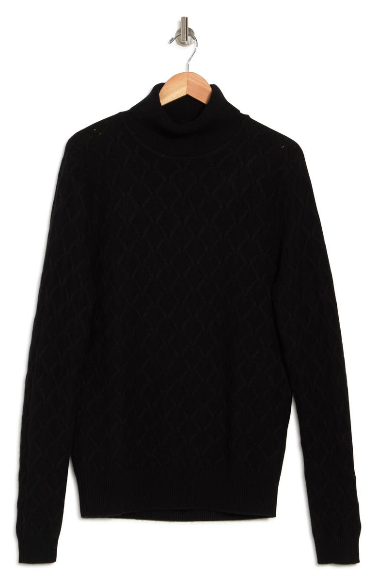 KIER & J Turtleneck Cable Pattern Wool Blend Sweater | Nordstromrack