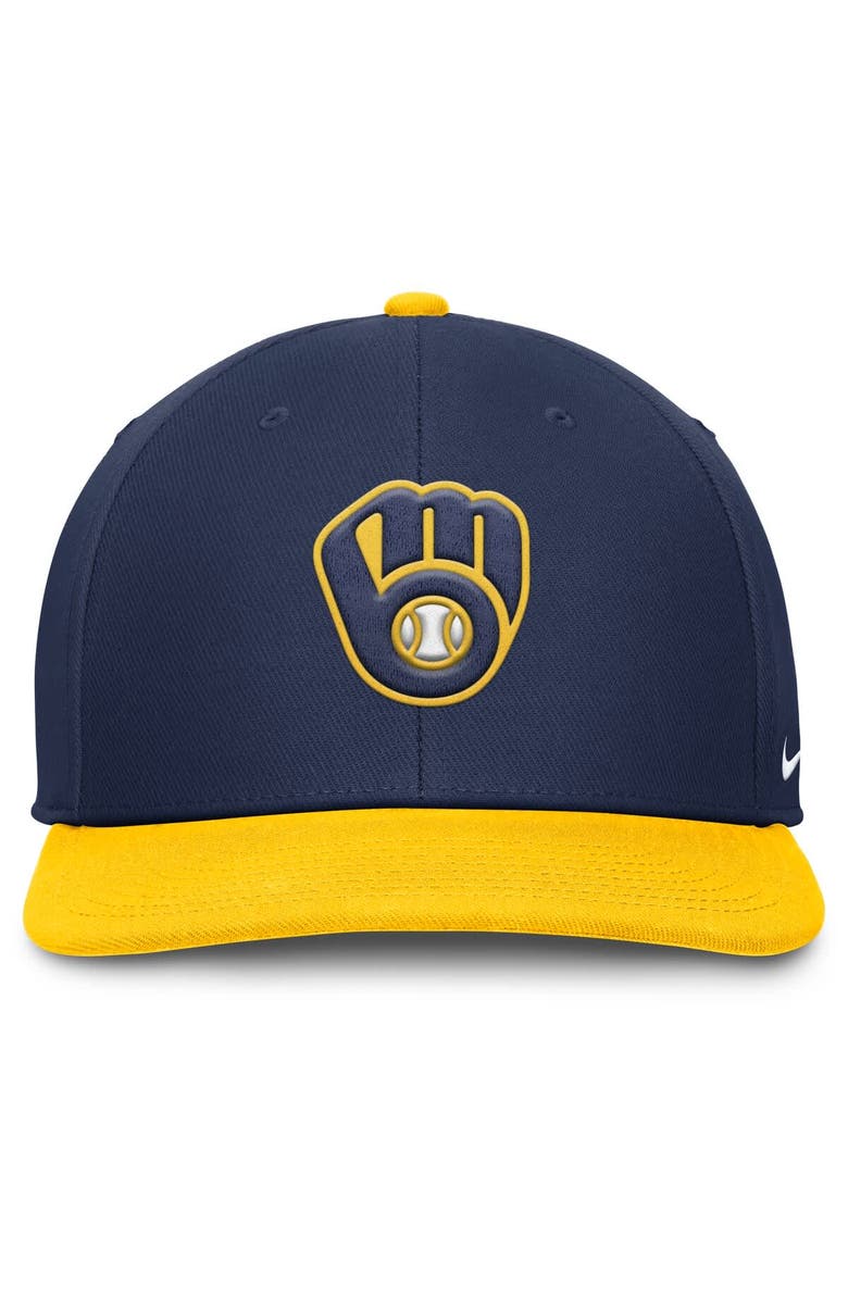 Nike Men's Nike Navy/Gold Milwaukee Brewers Pro Performance Snapback ...