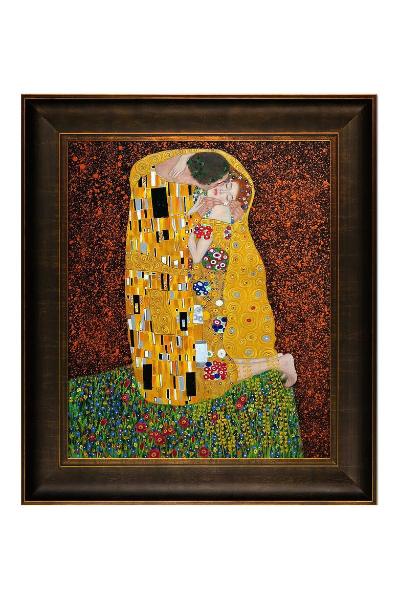 The Kiss by Gustav Klimt Hand Painted Oil Reproduction in Veine D'Or ...
