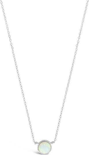Sterling Forever Sterling Silver Stationed Created Opal Disc Necklace ...