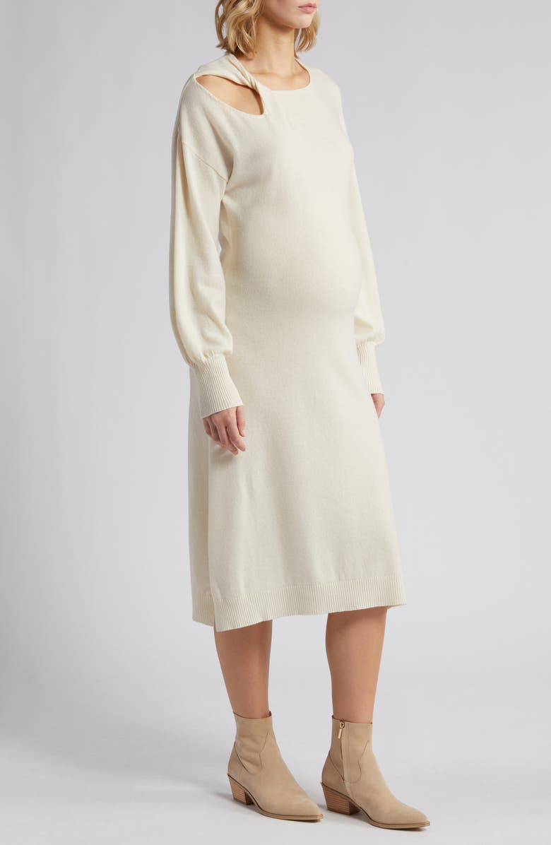 Emilia George Gaia Cutout Long Sleeve Wool & Cashmere Maternity Sweater ...