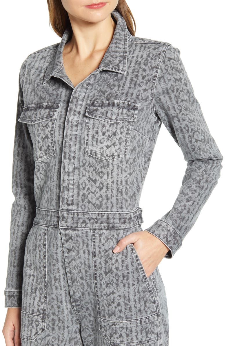 Wash Lab Denim WASH LAB Snake Print Cotton Denim Flight Suit ...