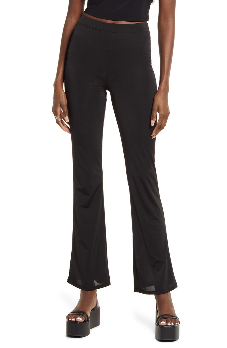 Open Edit Sheen Knit Flare Pants | Nordstromrack