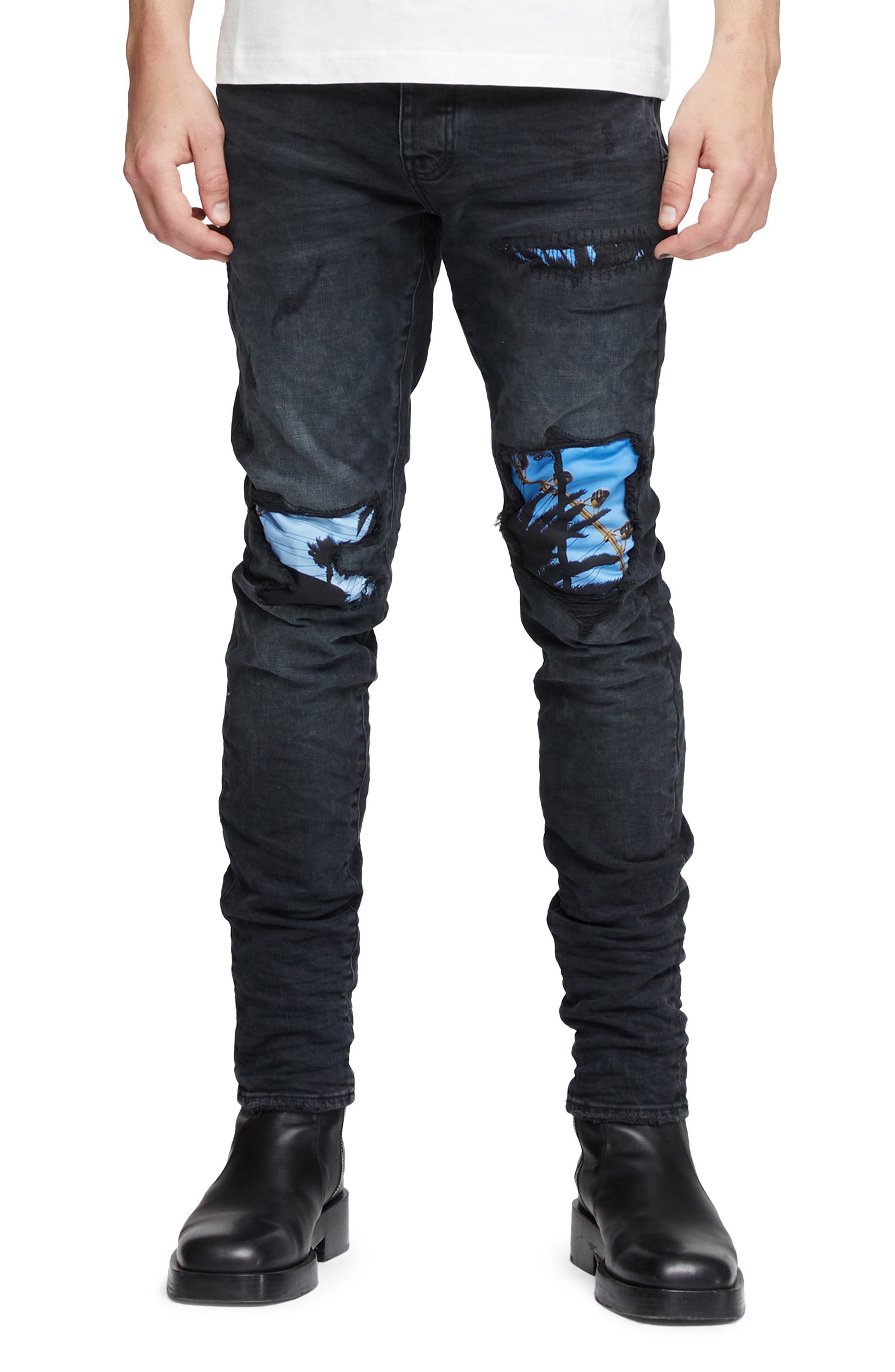 PURPLE BRAND x Blue Sky Inn Rip & Repair Skinny Jeans | Nordstromrack