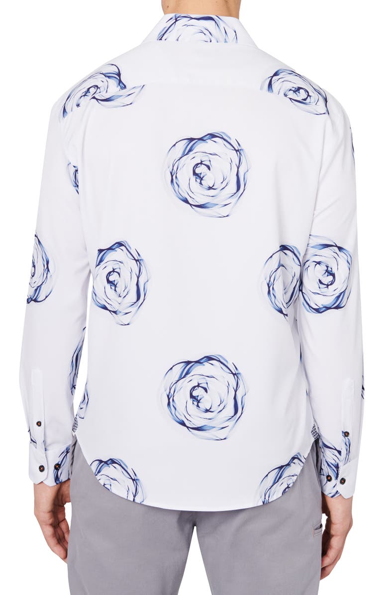 Tallia White Rose Floral Button-Down | Nordstromrack