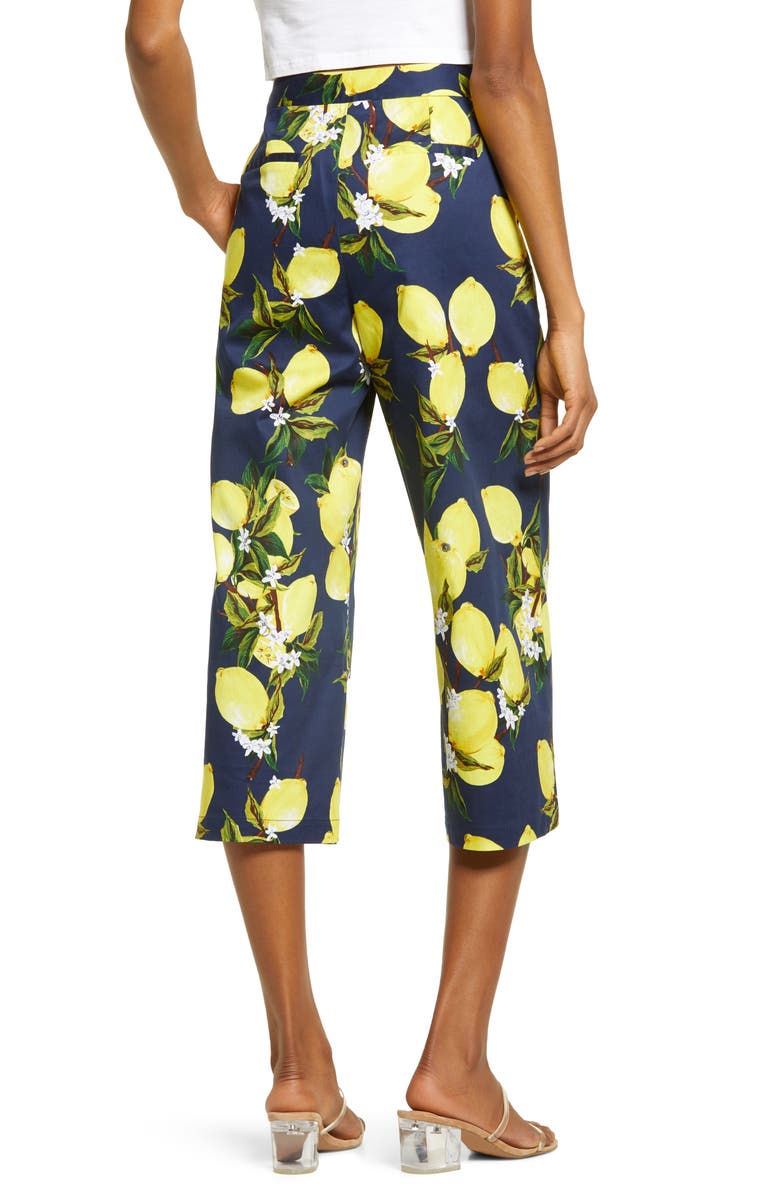 English Factory Lemon Print Crop Pants | Nordstrom