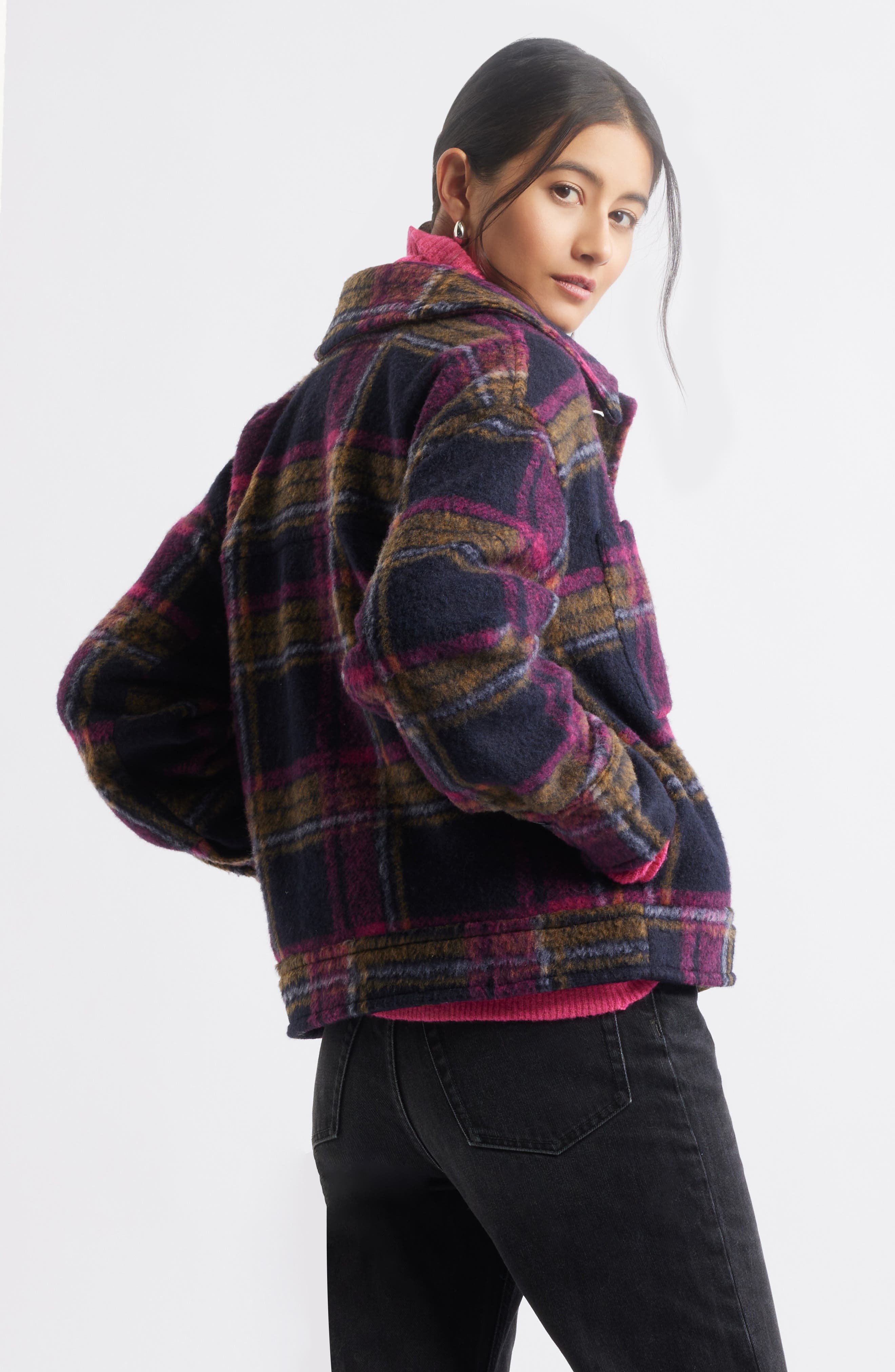 Caslon® Plaid Crop Shacket | Nordstromrack