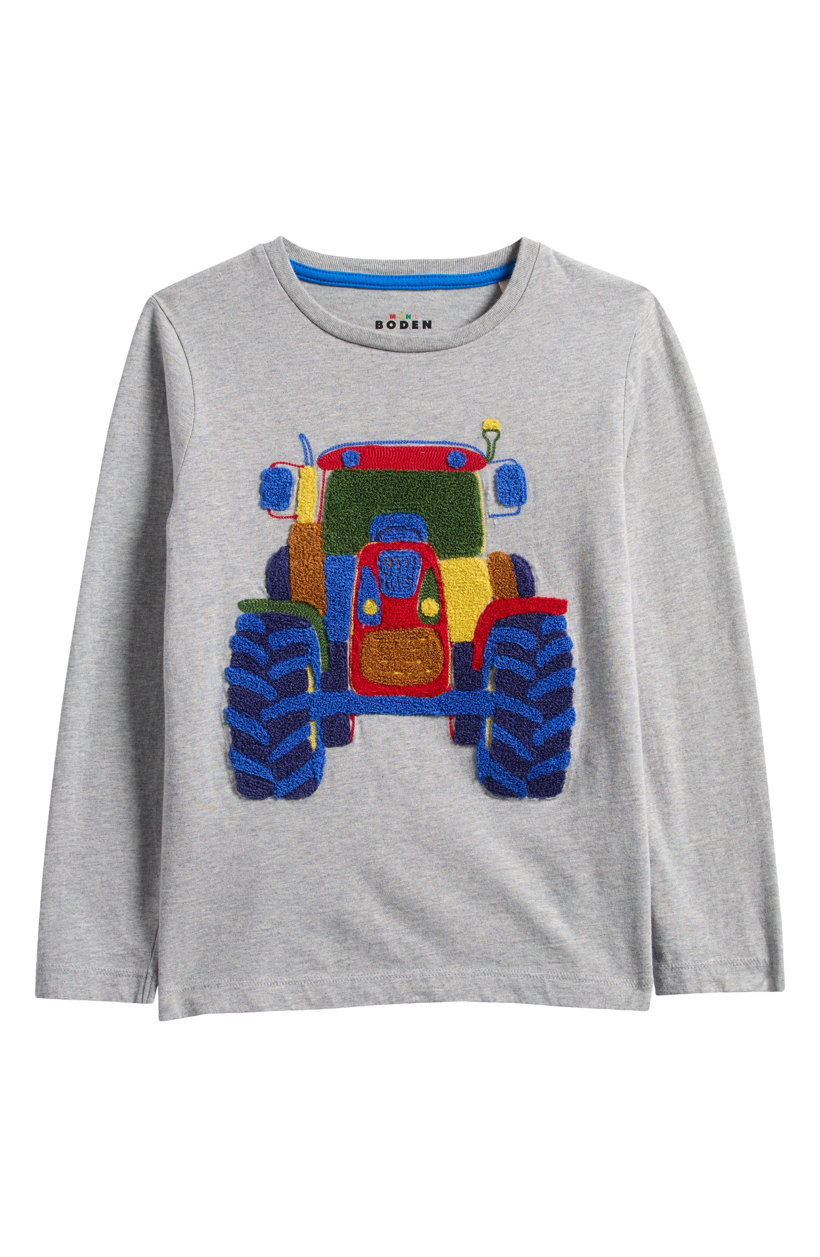 Mini Boden Kids' Long Sleeve Bouclé Cotton Graphic T-Shirt | Nordstrom