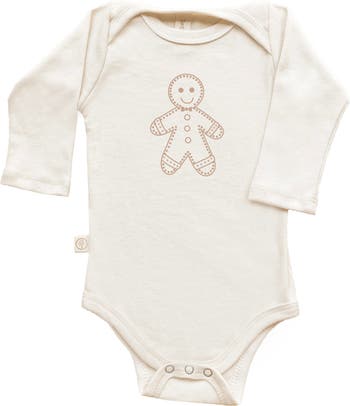 Tenth & Pine Gingerbread Man Long Sleeve Bodysuit | Nordstrom