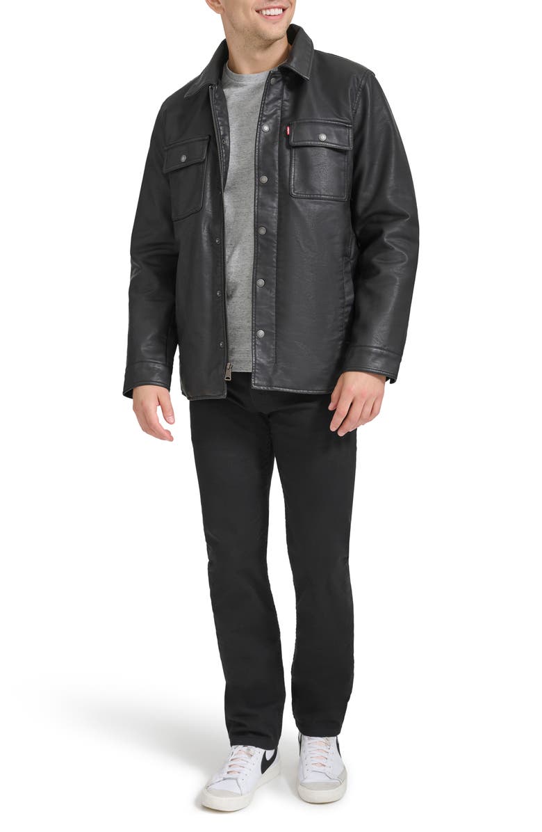 Levi's® Faux Shearling Lined Faux Leather Shacket | Nordstromrack