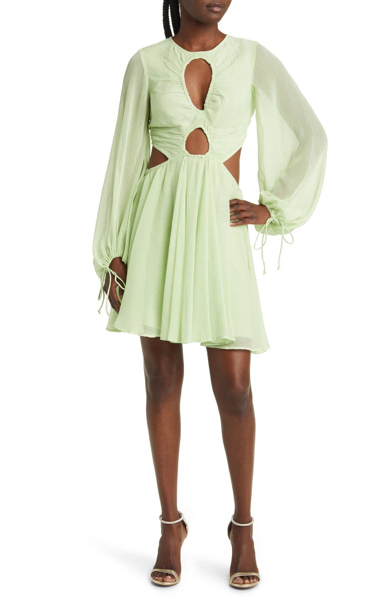 ASOS DESIGN Long Sleeve Cutout Skater Dress | Nordstromrack