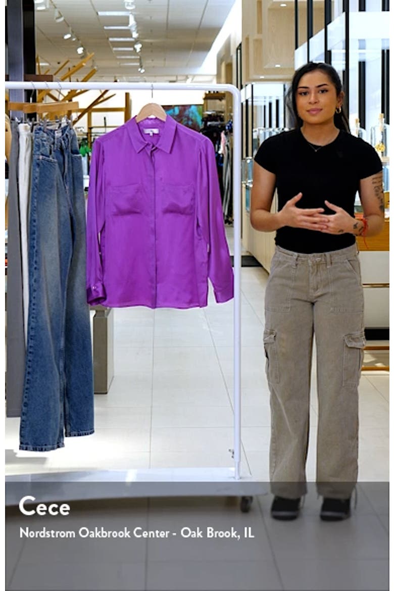 Pocket Silk Button-Up Shirt (Women) | Nordstromrack