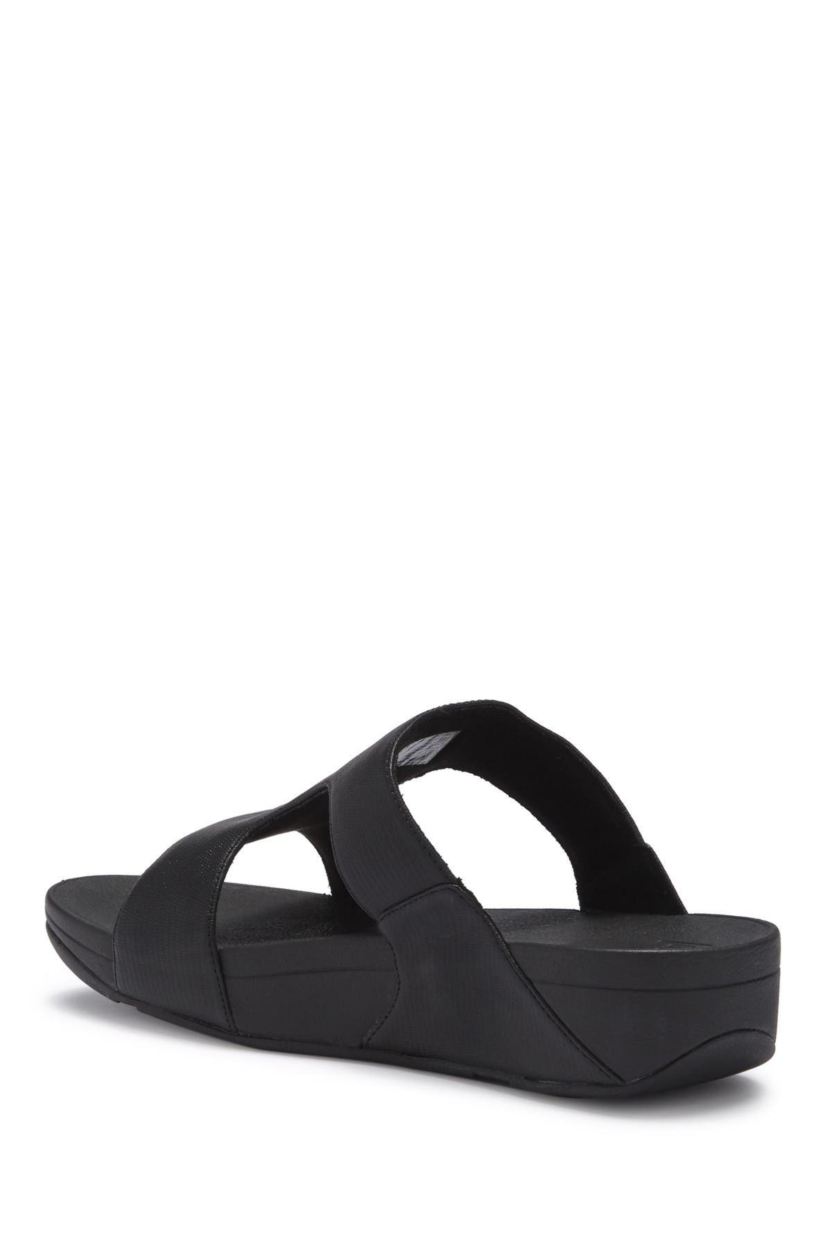 FitFlop H-Bar Shimmer Lizard-Embossed Wedge Sandal | Nordstromrack