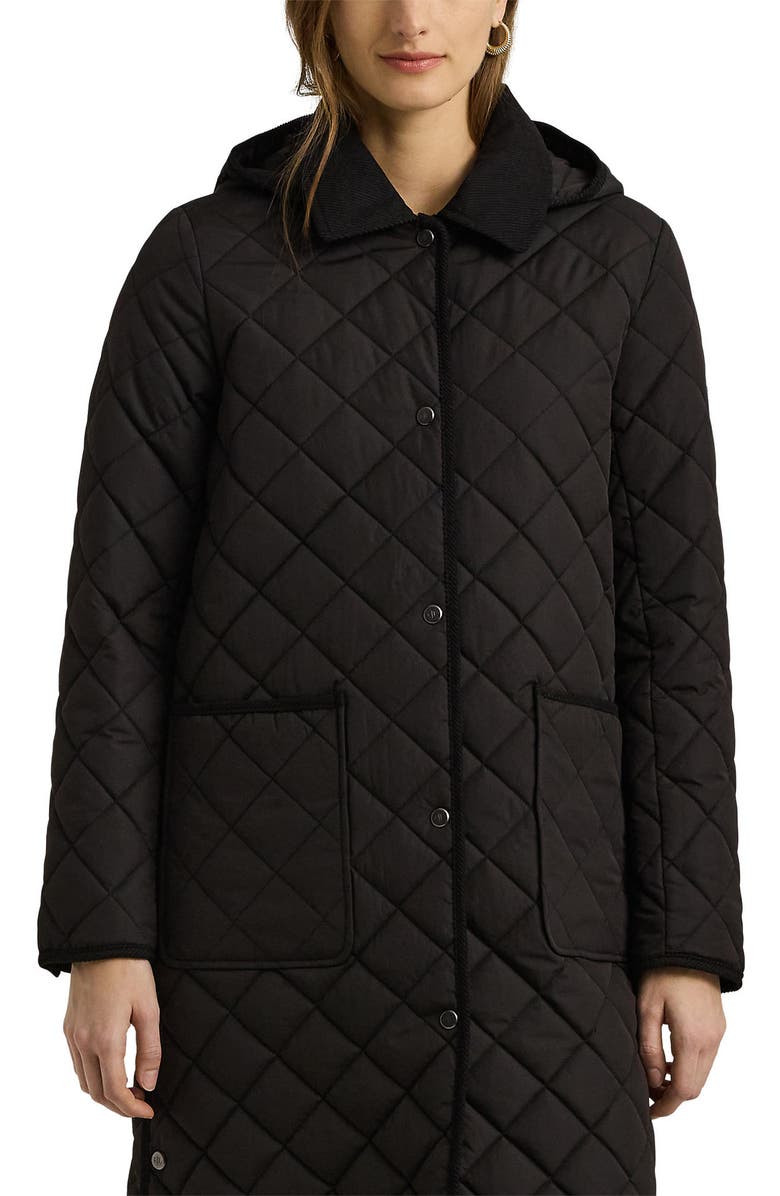 Lauren Ralph Lauren Hooded Longline Quilted Jacket | Nordstromrack