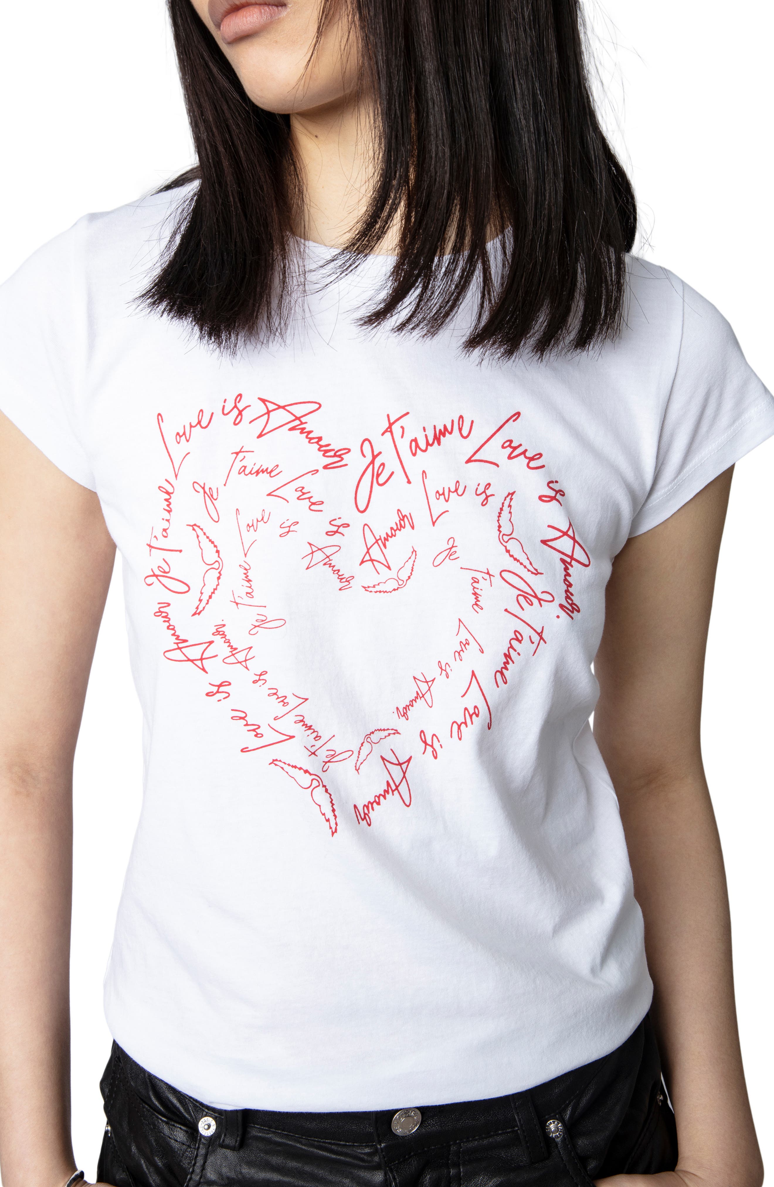 Zadig & Voltaire Saint Valentine Scribbled Heart Graphic Tee (Women ...