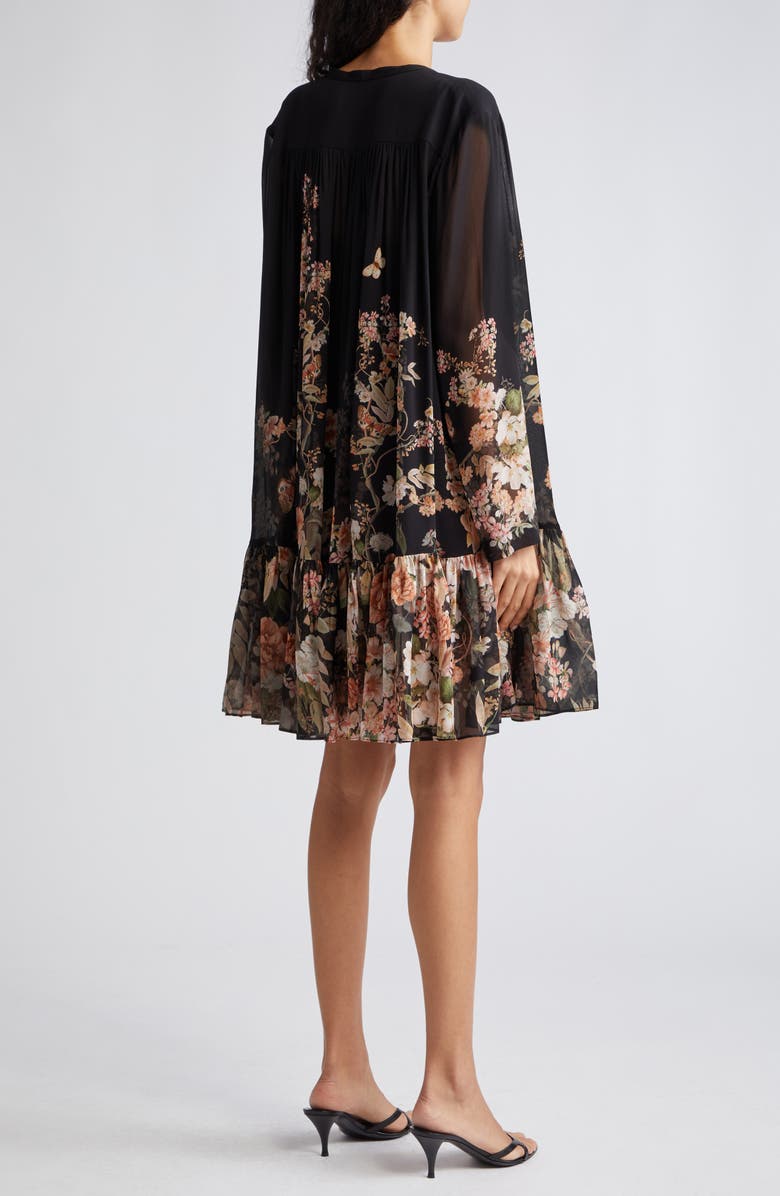 Zimmermann Natura Floral Print Long Sleeve Tiered Minidress | Nordstromrack