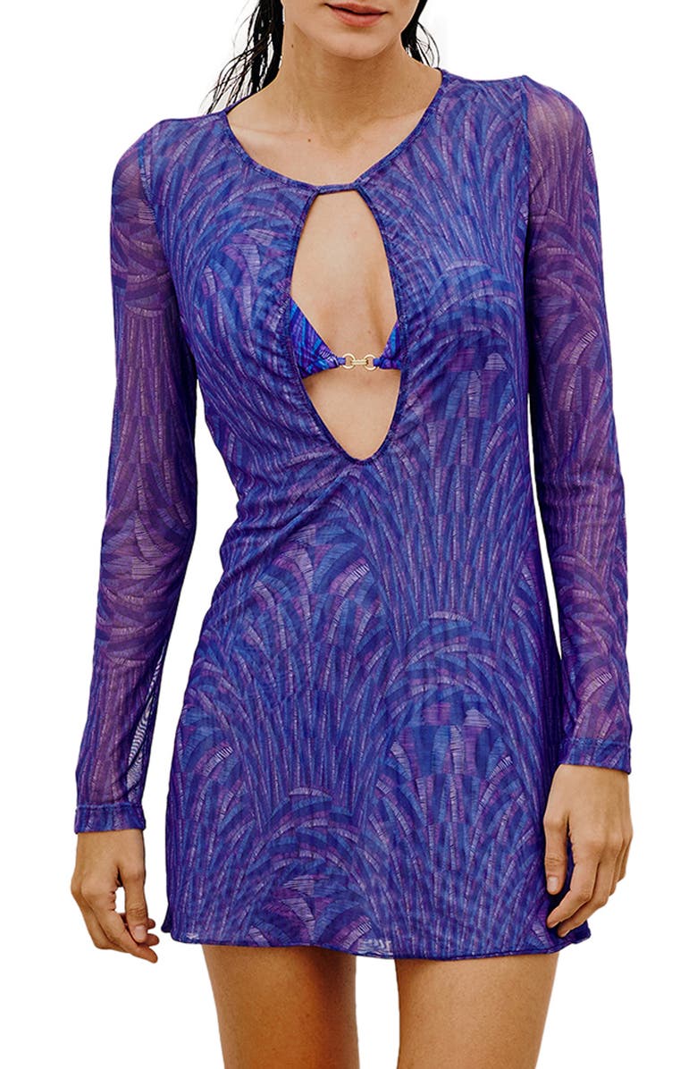 ViX Paula Hermanny Leslie Cleo Long Sleeve Cover-Up Dress | Nordstromrack