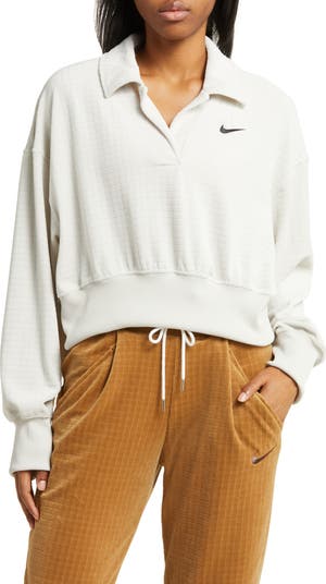 Nike Velour Polo Sweatshirt | Nordstrom