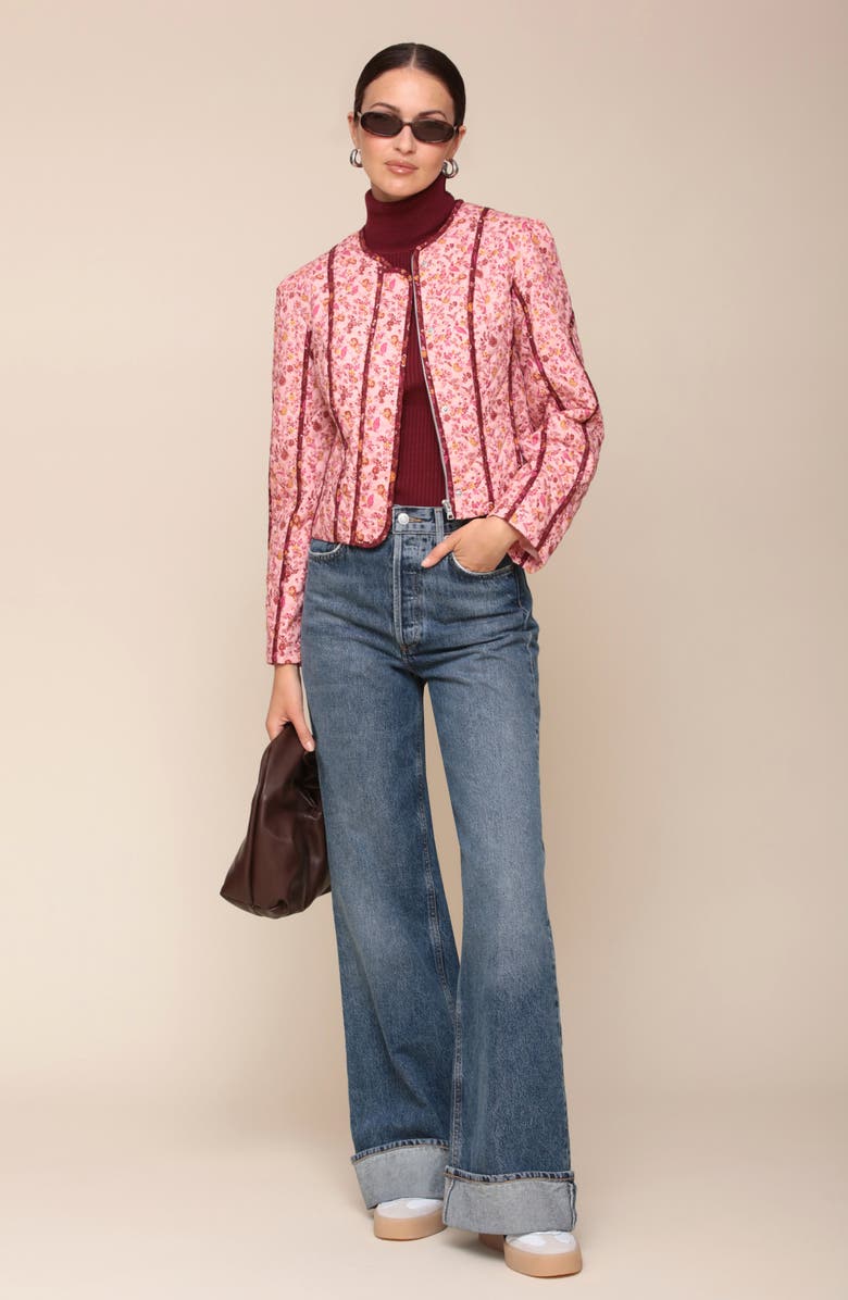 Avec Les Filles Floral Quilted Crop Jacket | Nordstromrack