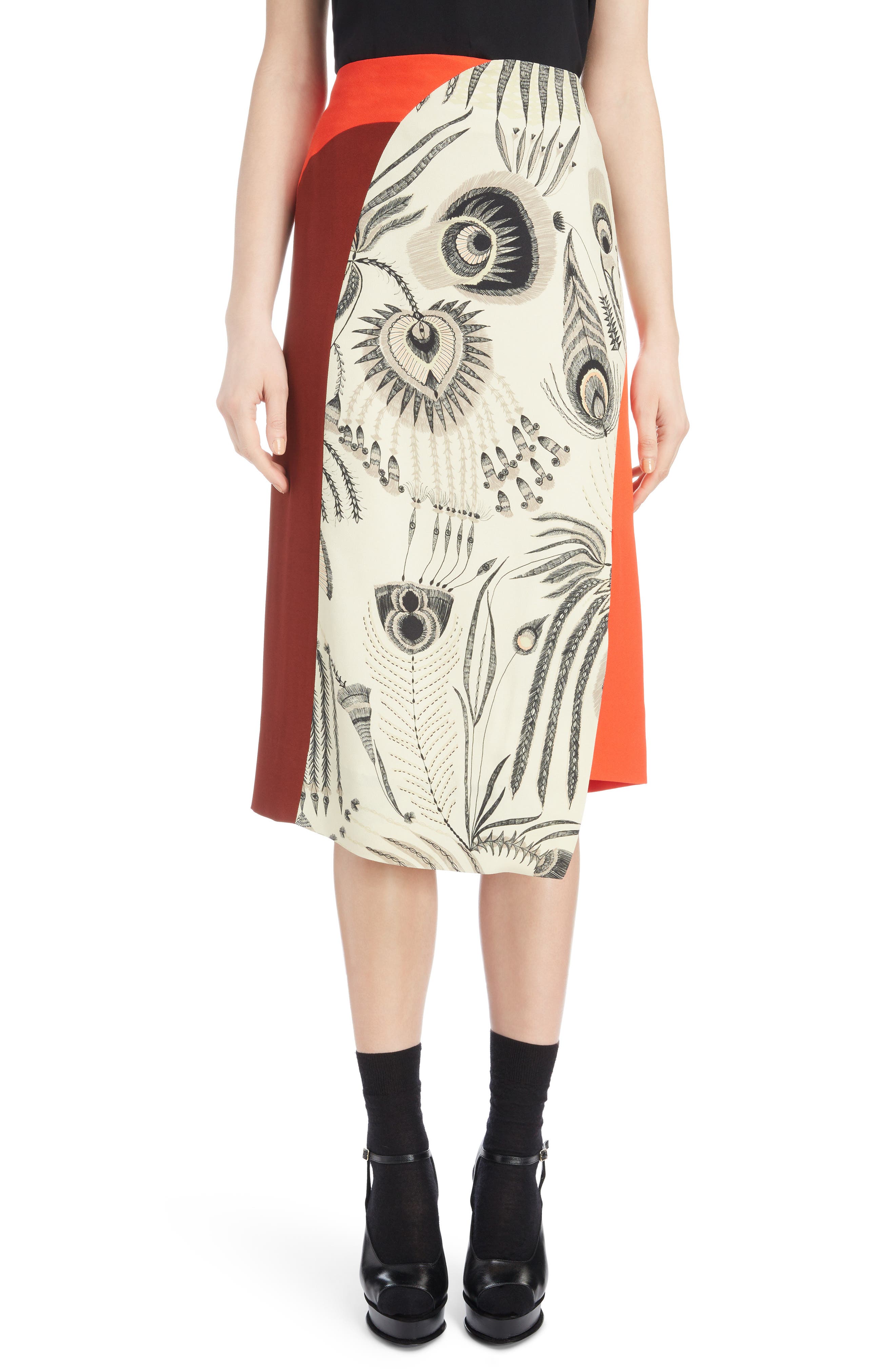Asymmetrical Colorblock Print Skirt (Women) | Nordstromrack