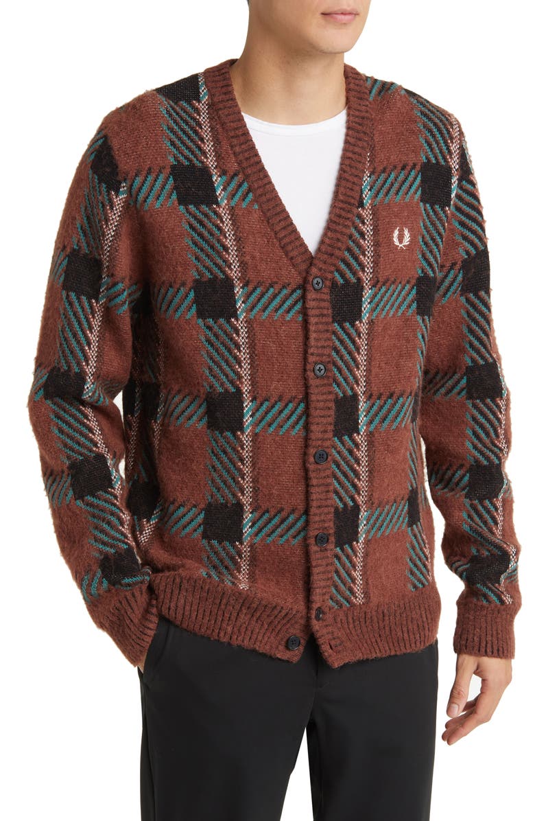 Fred Perry Glitch Tartan Cardigan | Nordstromrack