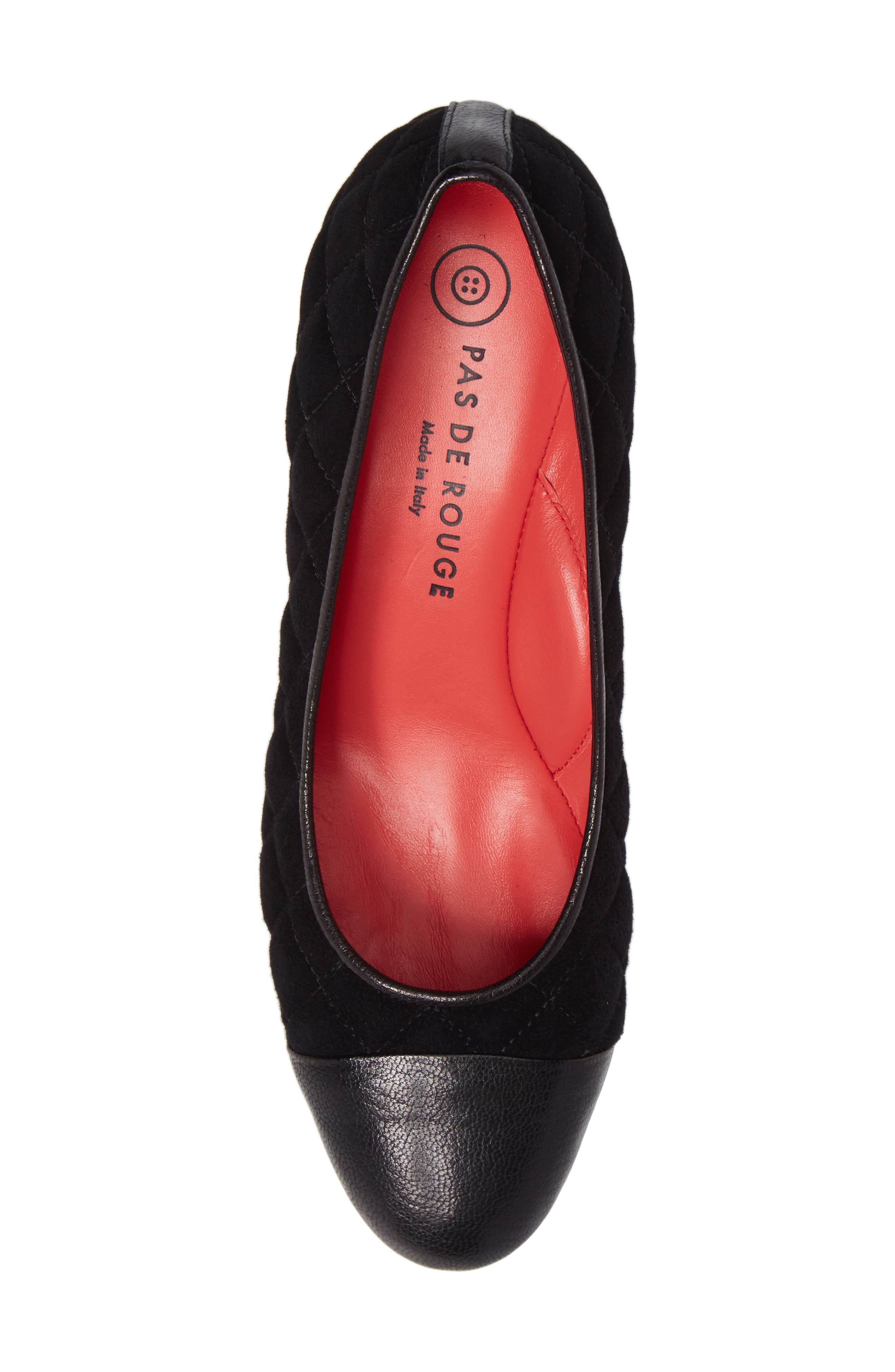 Pas de Rouge Quilted Cap Toe Pump (Women) | Nordstrom