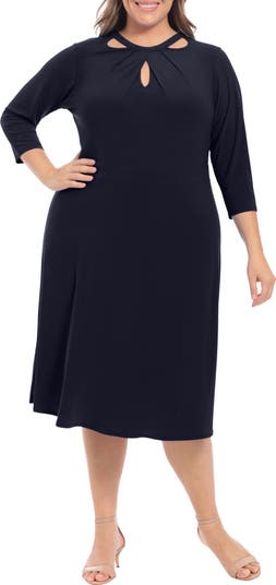 London Times Keyhole Midi Fit Flare Dress Nordstromrack