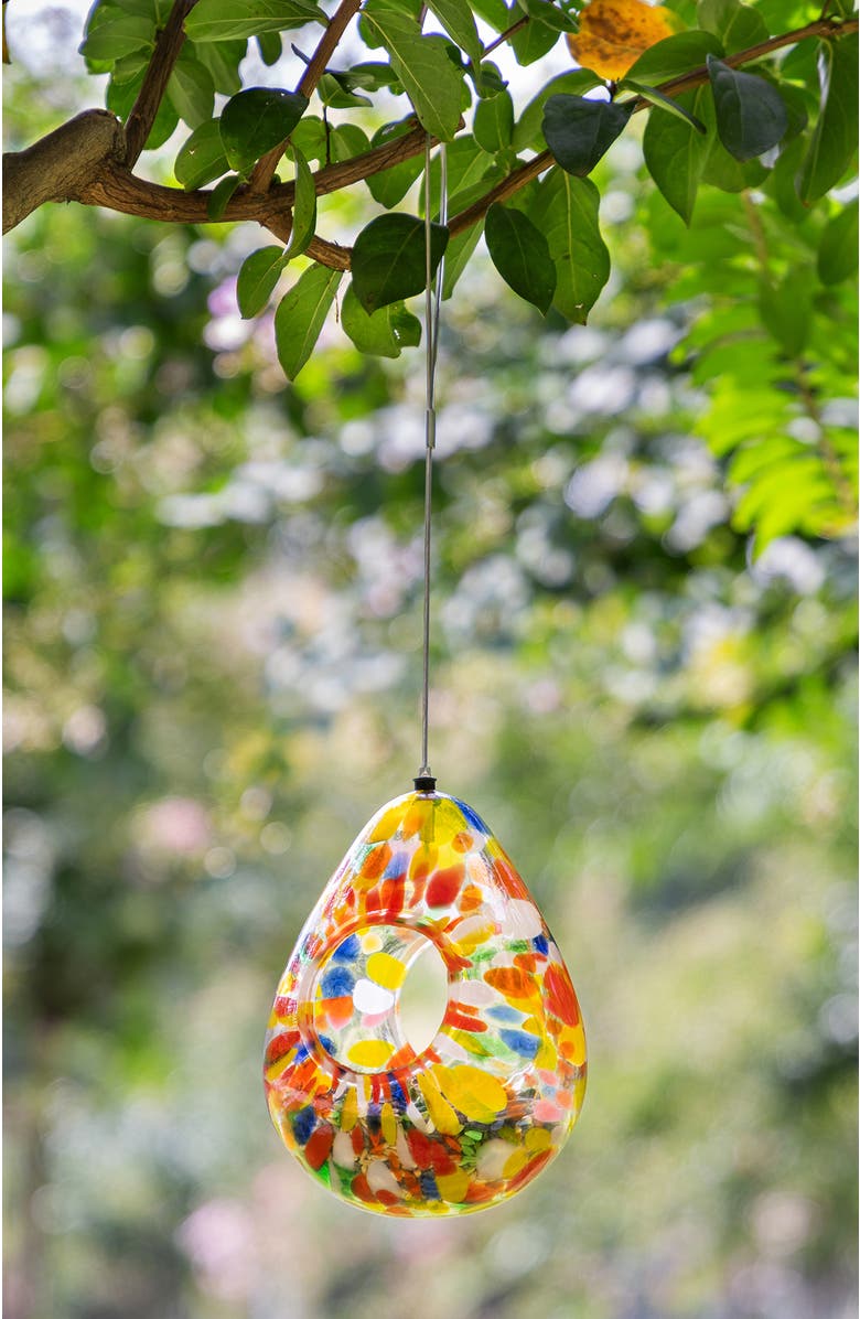 Glitzhome 6.75"H Glass Water Drop Hanging Multi Dots Birdfeeder | Nordstrom