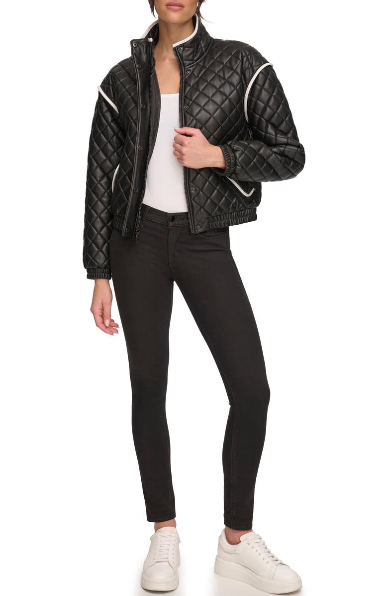 Andrew Marc Sport Quilted Faux Leather Bomber Jacket | Nordstrom