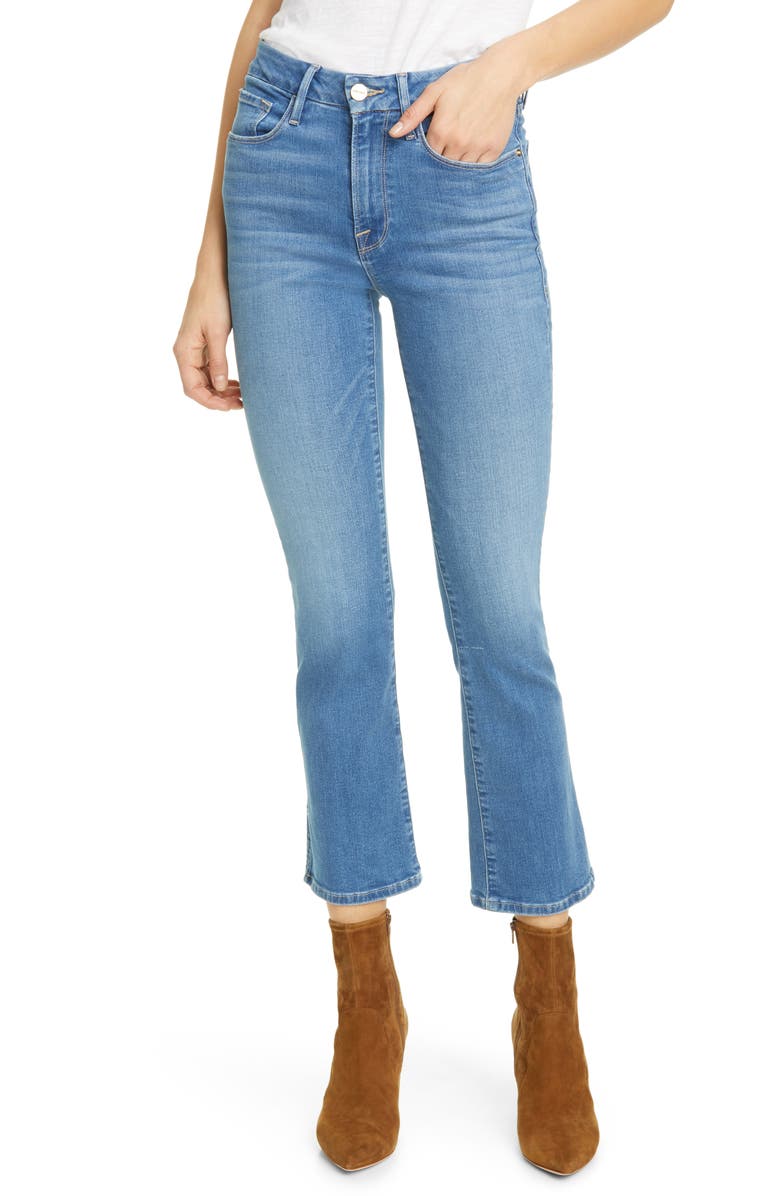 FRAME Le Crop Slit Hem High Waist Mini Boot Jeans | Nordstromrack