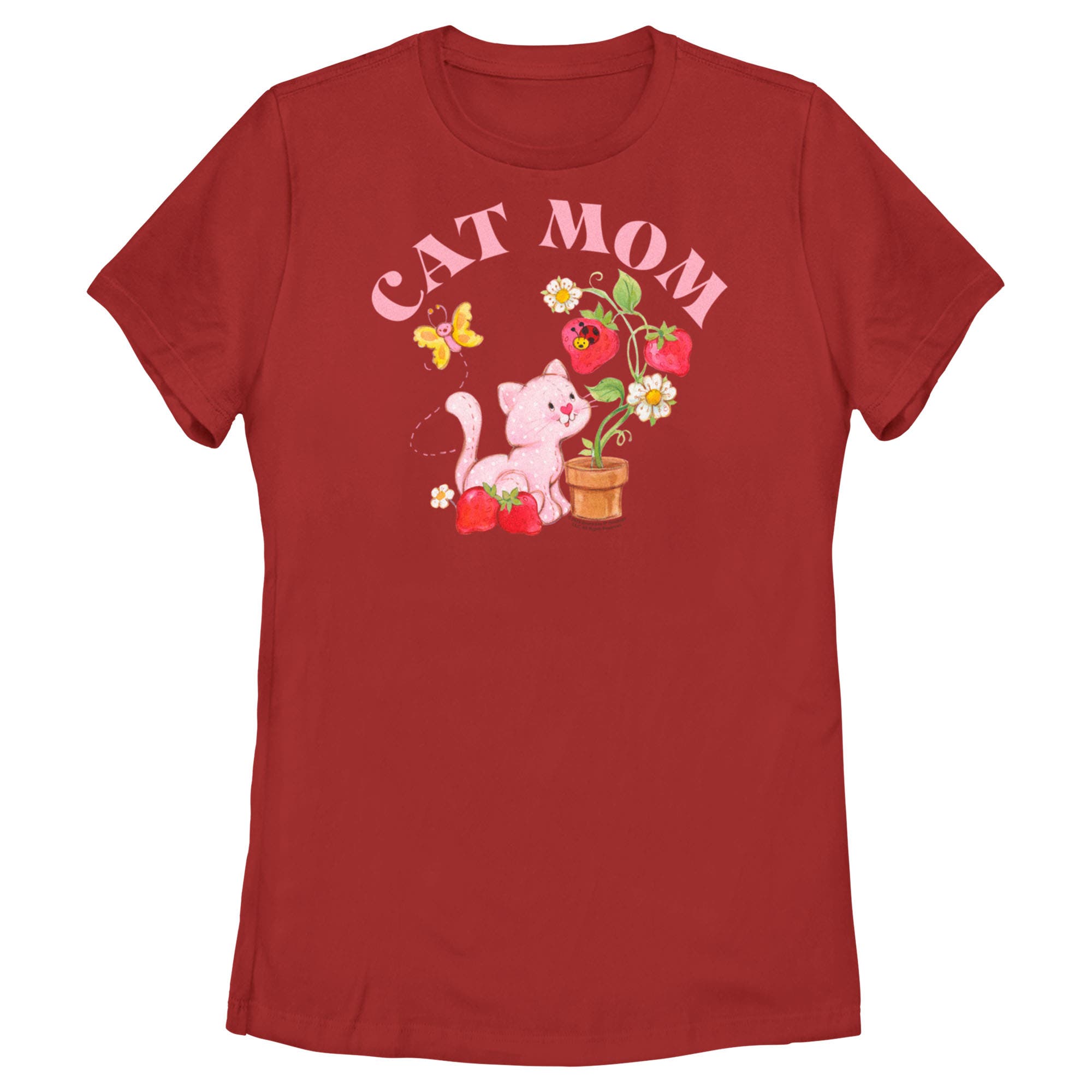 Strawberry Shortcake Women's Strawberry Shortcake Cat Mom Graphic T ...