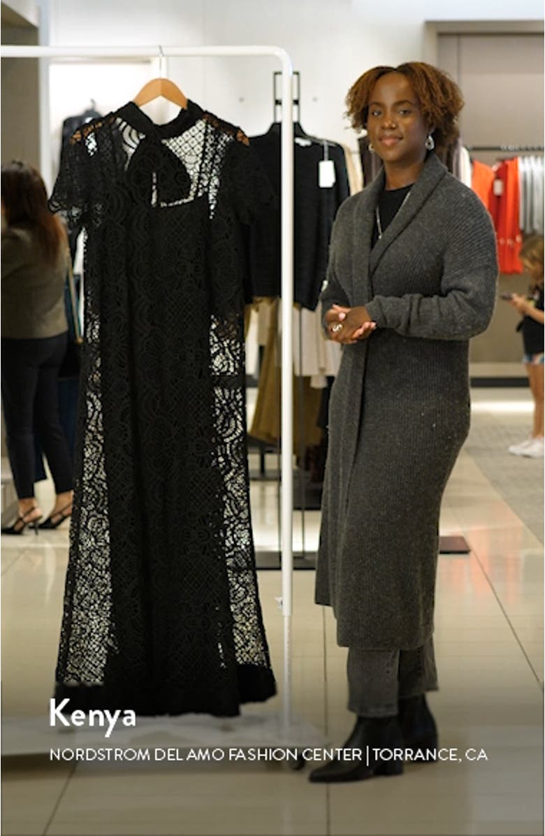 MELLODAY Mock Neck Lace Overlay Maxi Dress | Nordstromrack
