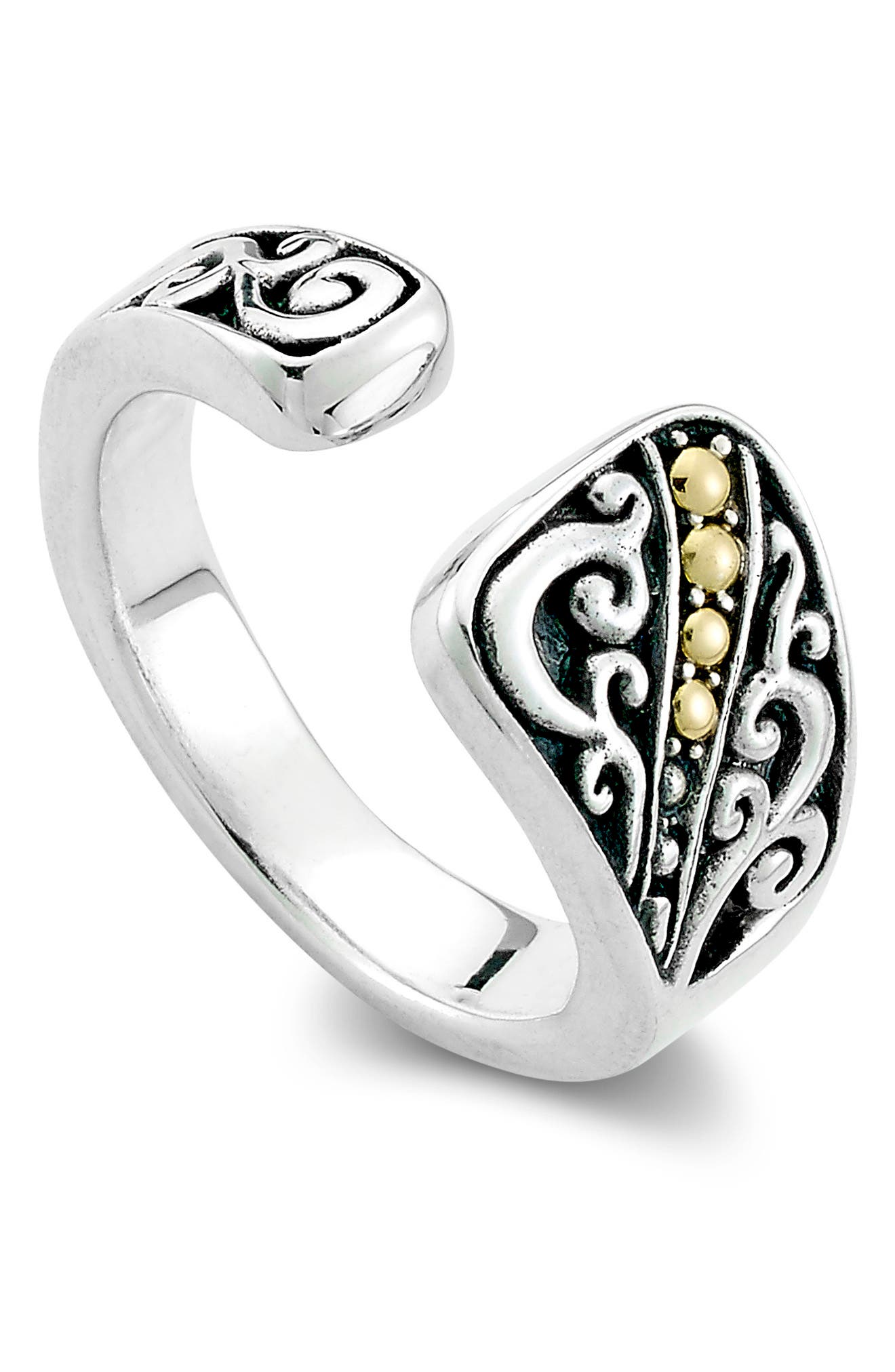 SAMUEL B. 18K Gold & Sterling Silver Filigree Open Ring | Nordstromrack