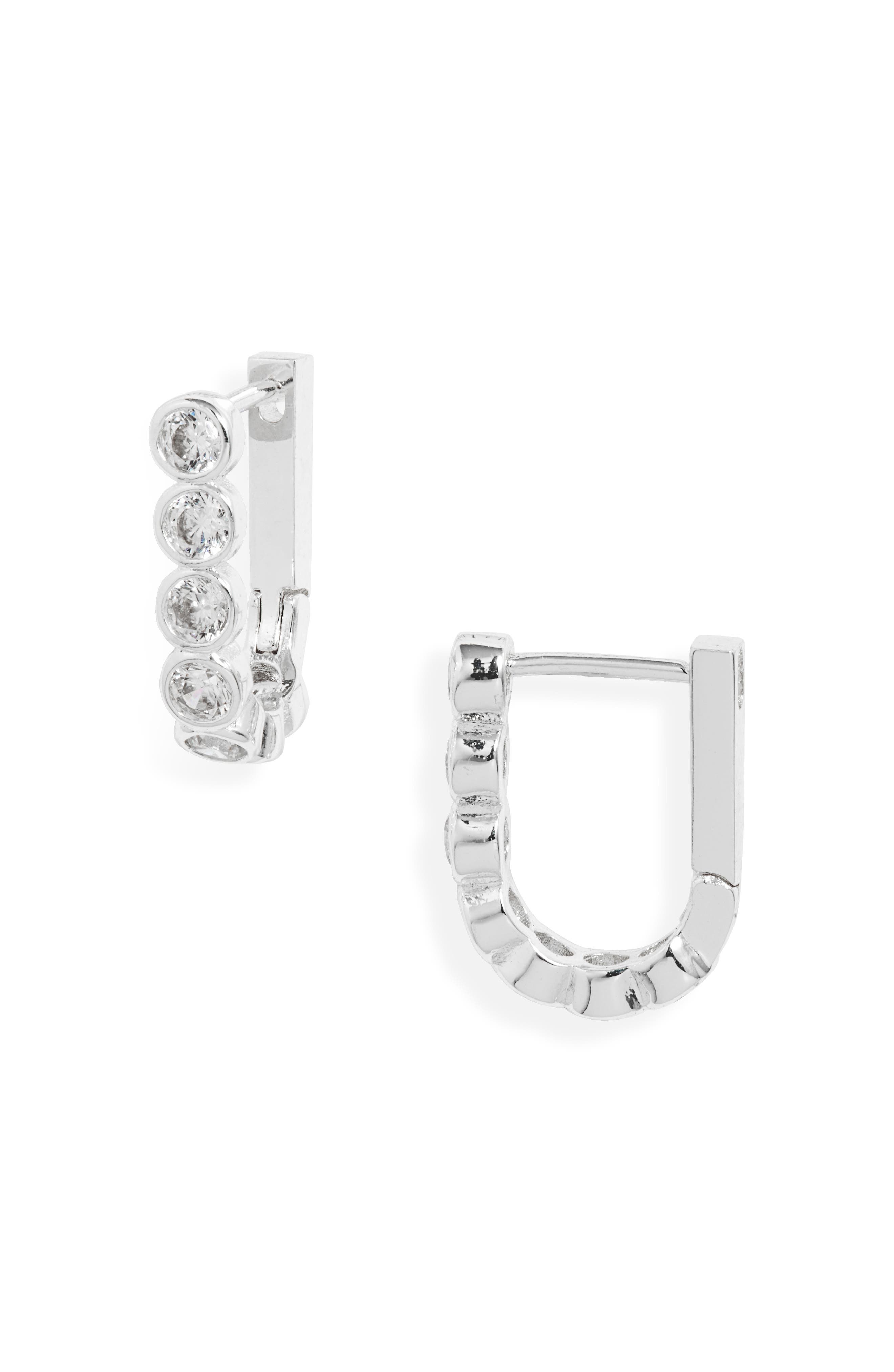 Madewell Cubic Zirconia Carabiner Hoop Earrings | Nordstromrack