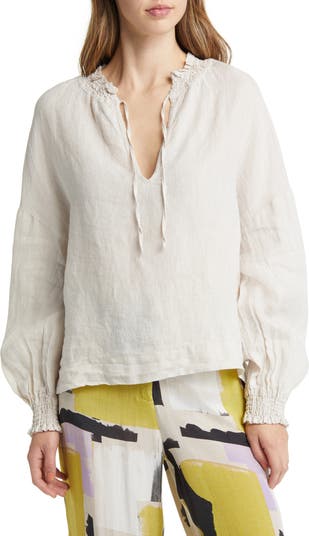 Masai Copenhagen Bambina Linen Popover Blouse | Nordstromrack