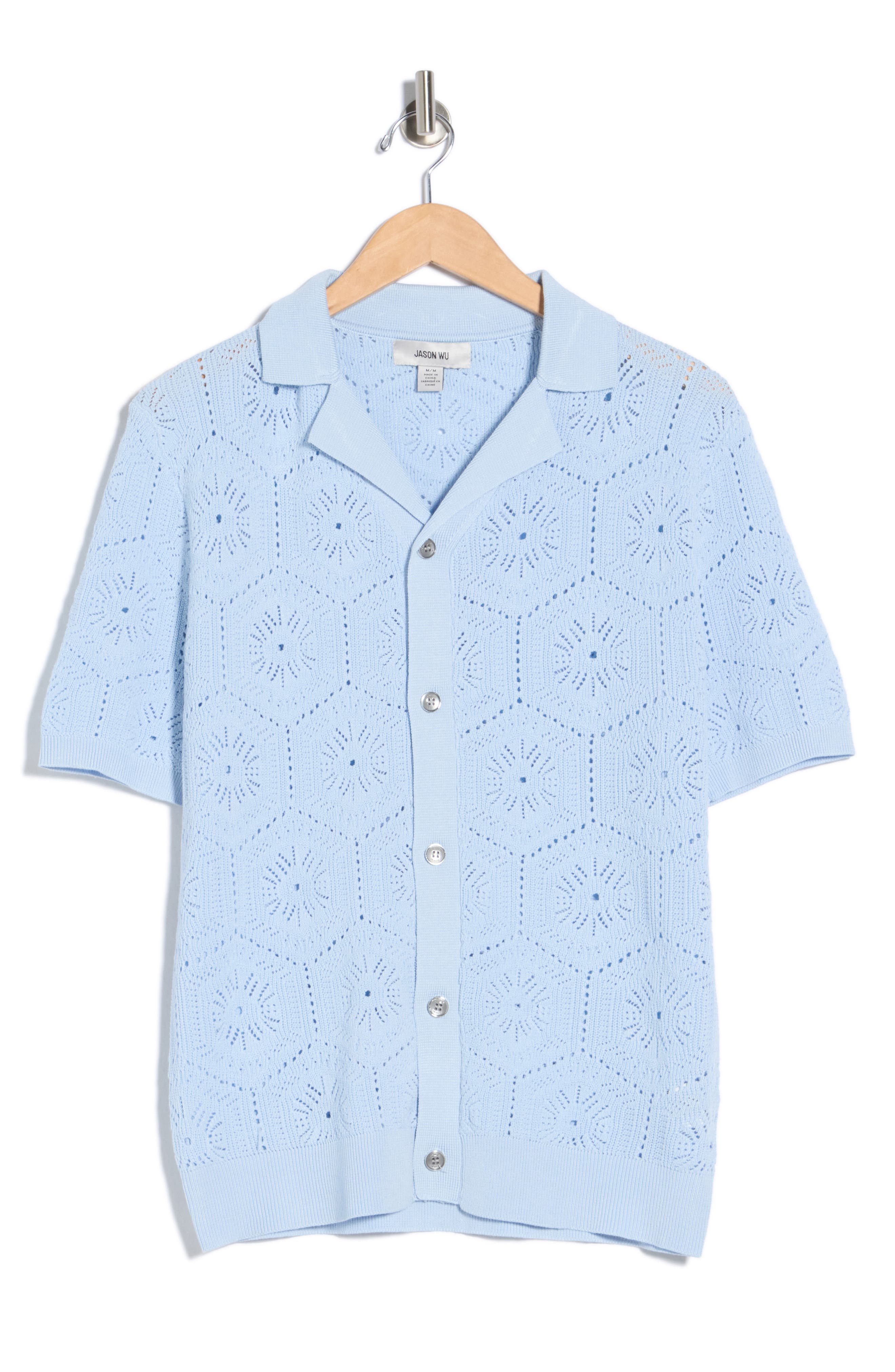 Pointelle Knit Short Sleeve Button-Up Shirt (Men) | Nordstromrack