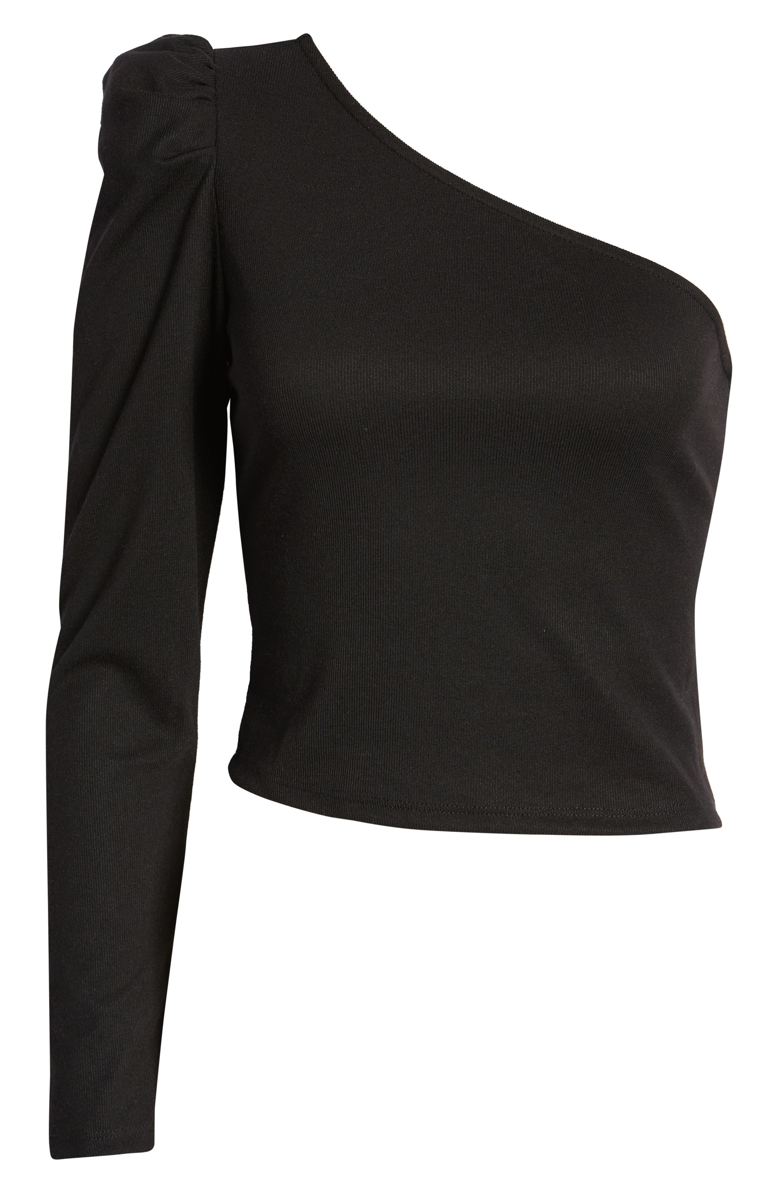 Open Edit One-Shoulder Puff Sleeve Top | Nordstrom