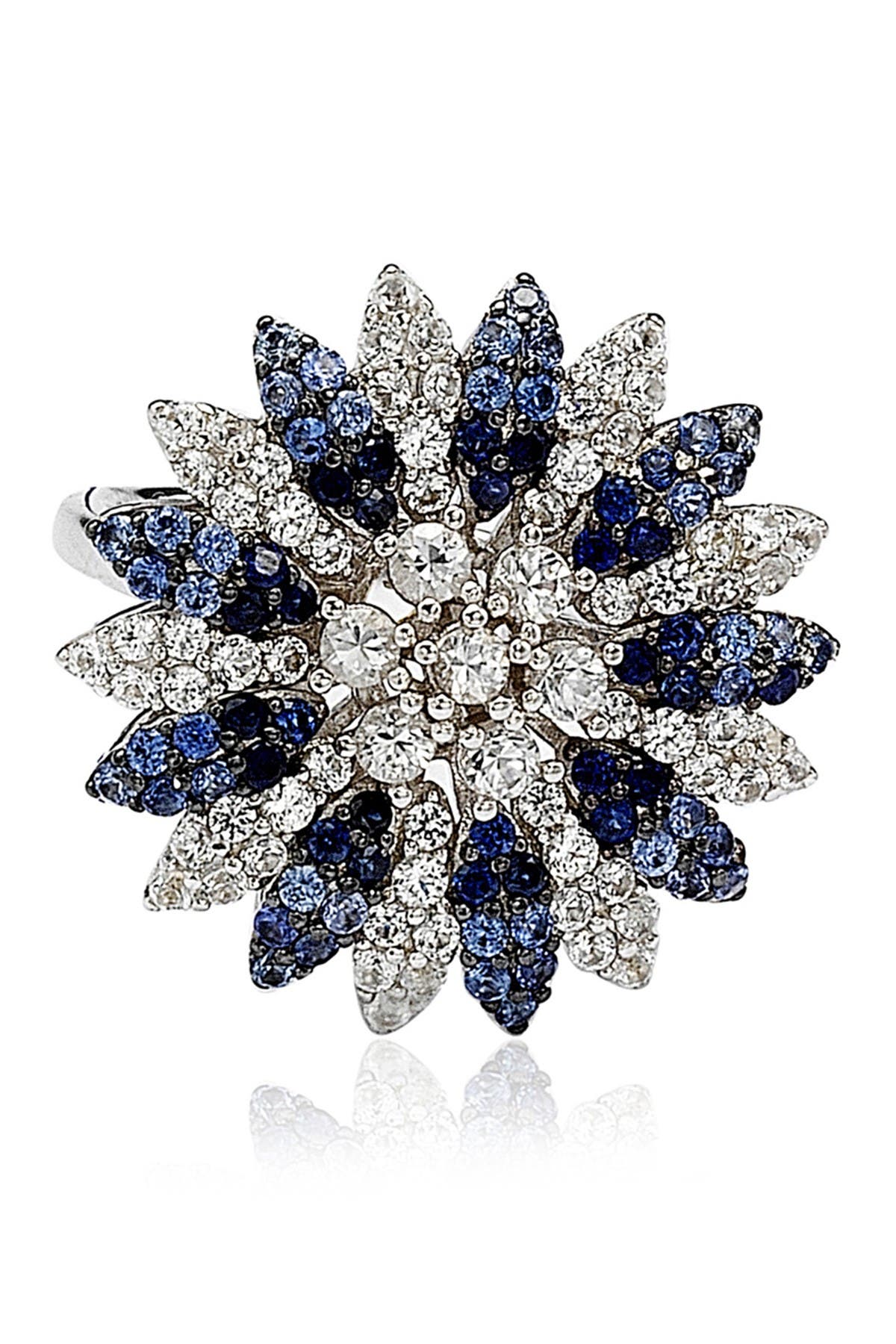 SUZY LEVIAN Created Sapphire, Sapphire & Diamond Flower Ring ...