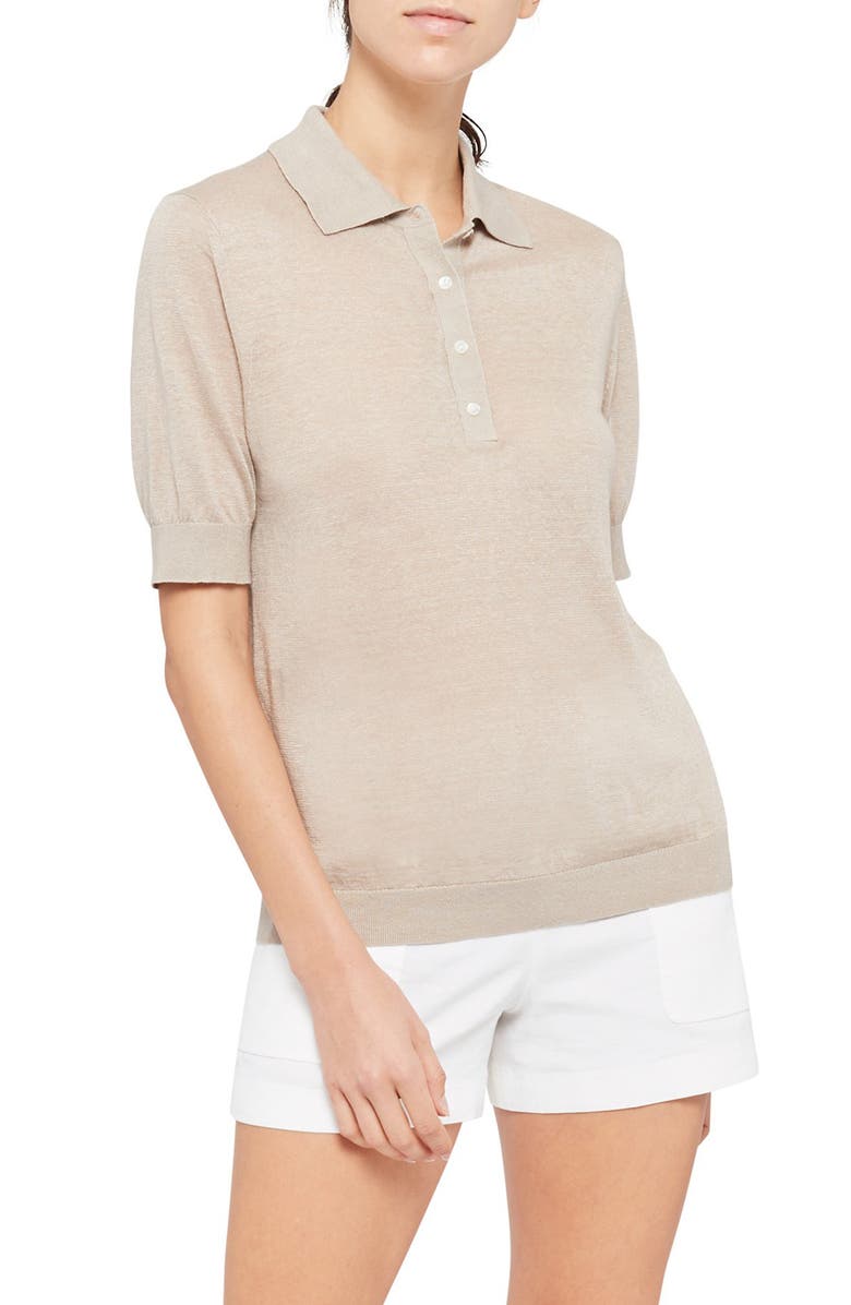 Theory Sag Harbor Linen Blend Polo | Nordstromrack