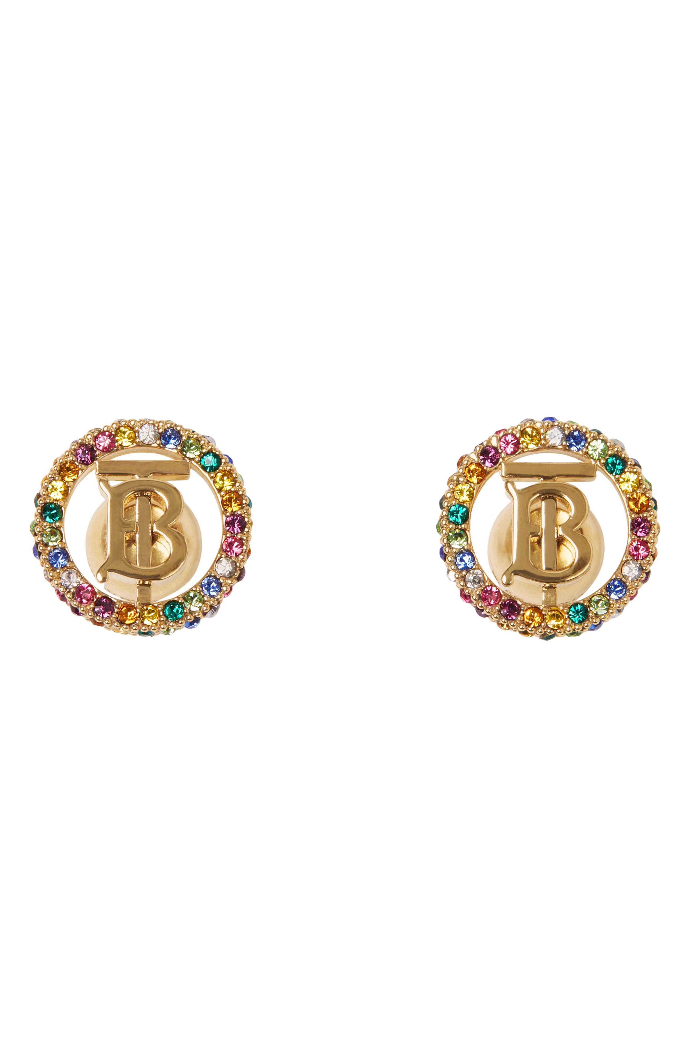 Burberry TB Monogram Crystal Stud Earrings | Nordstrom