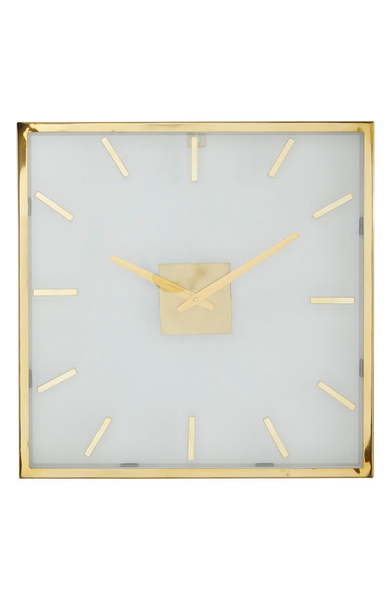 VIVIAN LUNE HOME Gold Stainless Steel Wall Clock with Clear Face ...