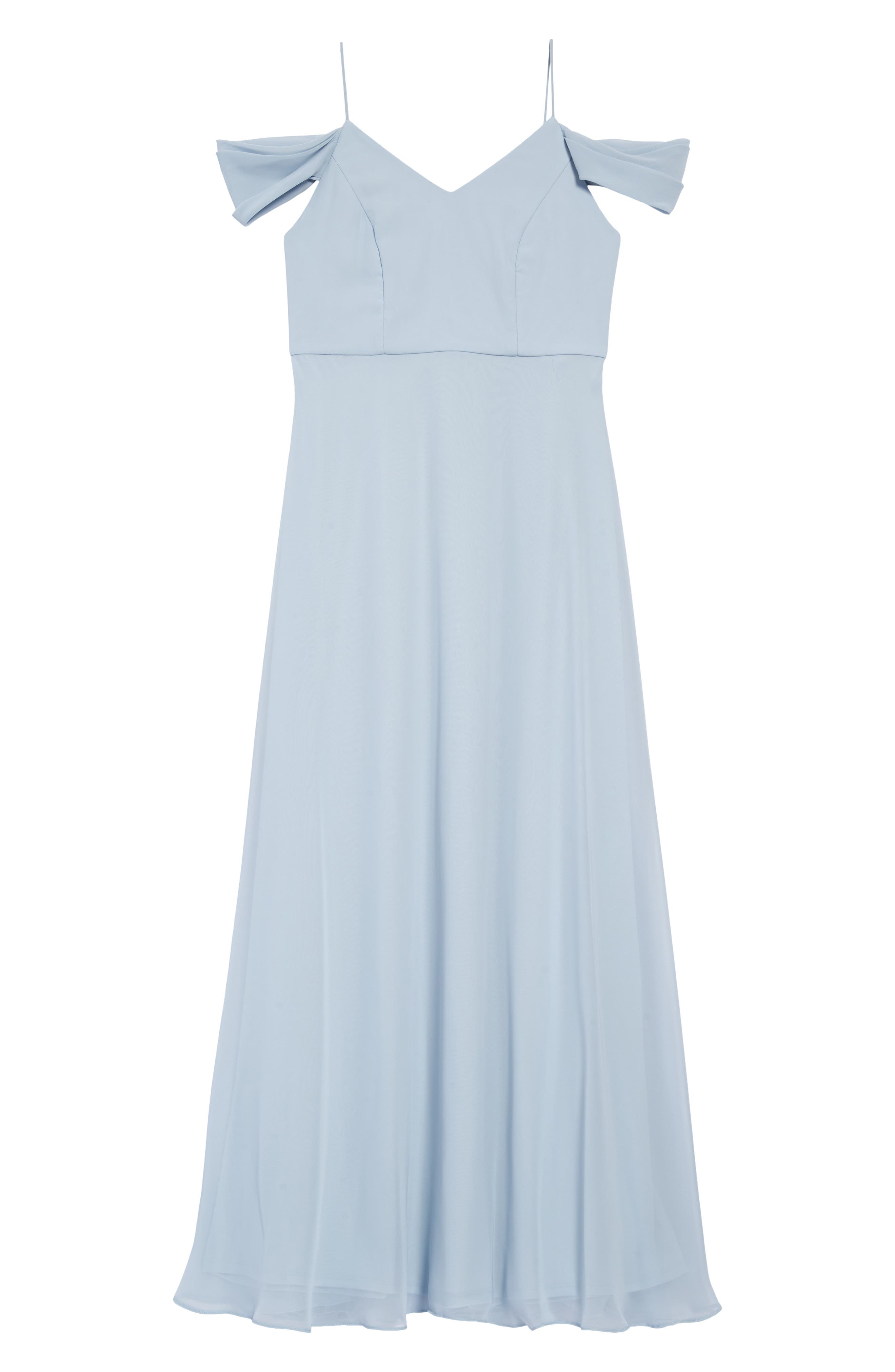 Dessy Collection Pleated Cold Shoulder Chiffon Flower Girl Dress ...